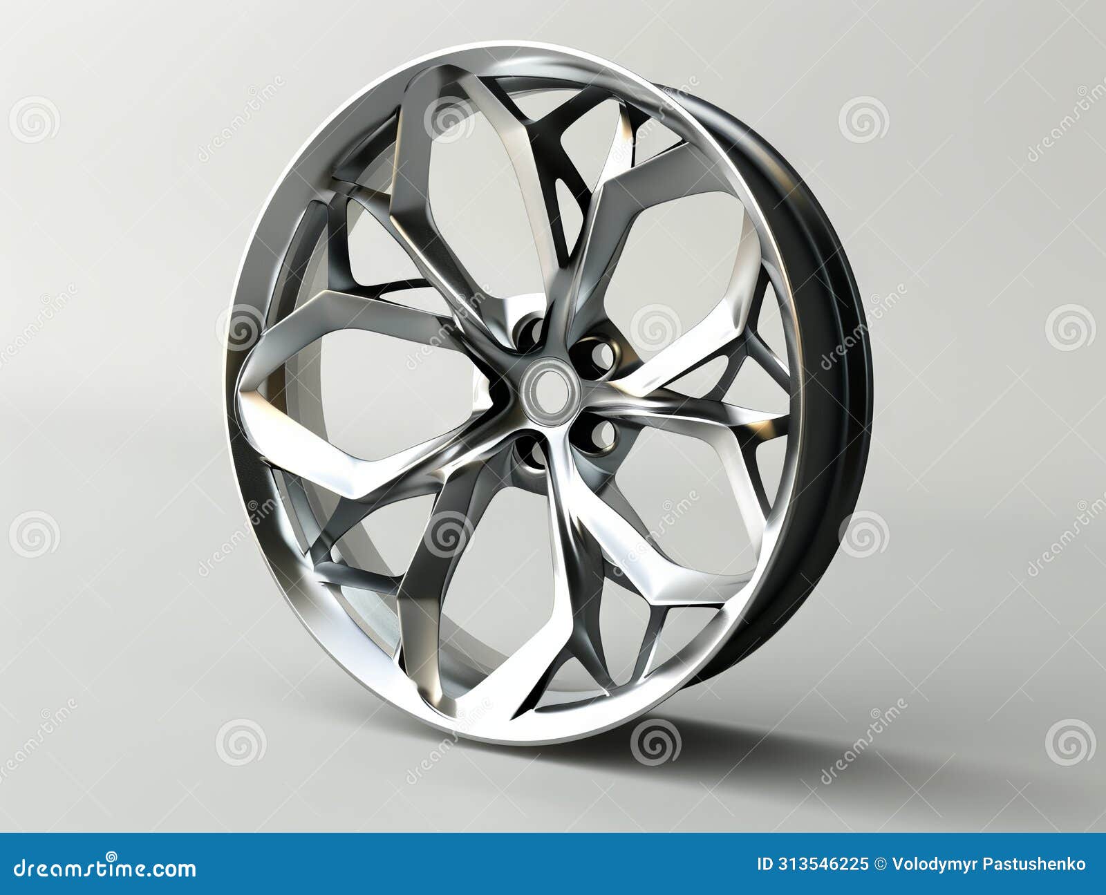 A Wheel with a Silver Finish on a White Background Stock Image - Image ...