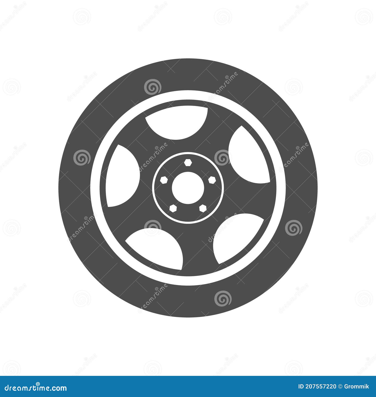 Wheel. Simple Vector Icon Isolated on a White Background Stock Vector ...