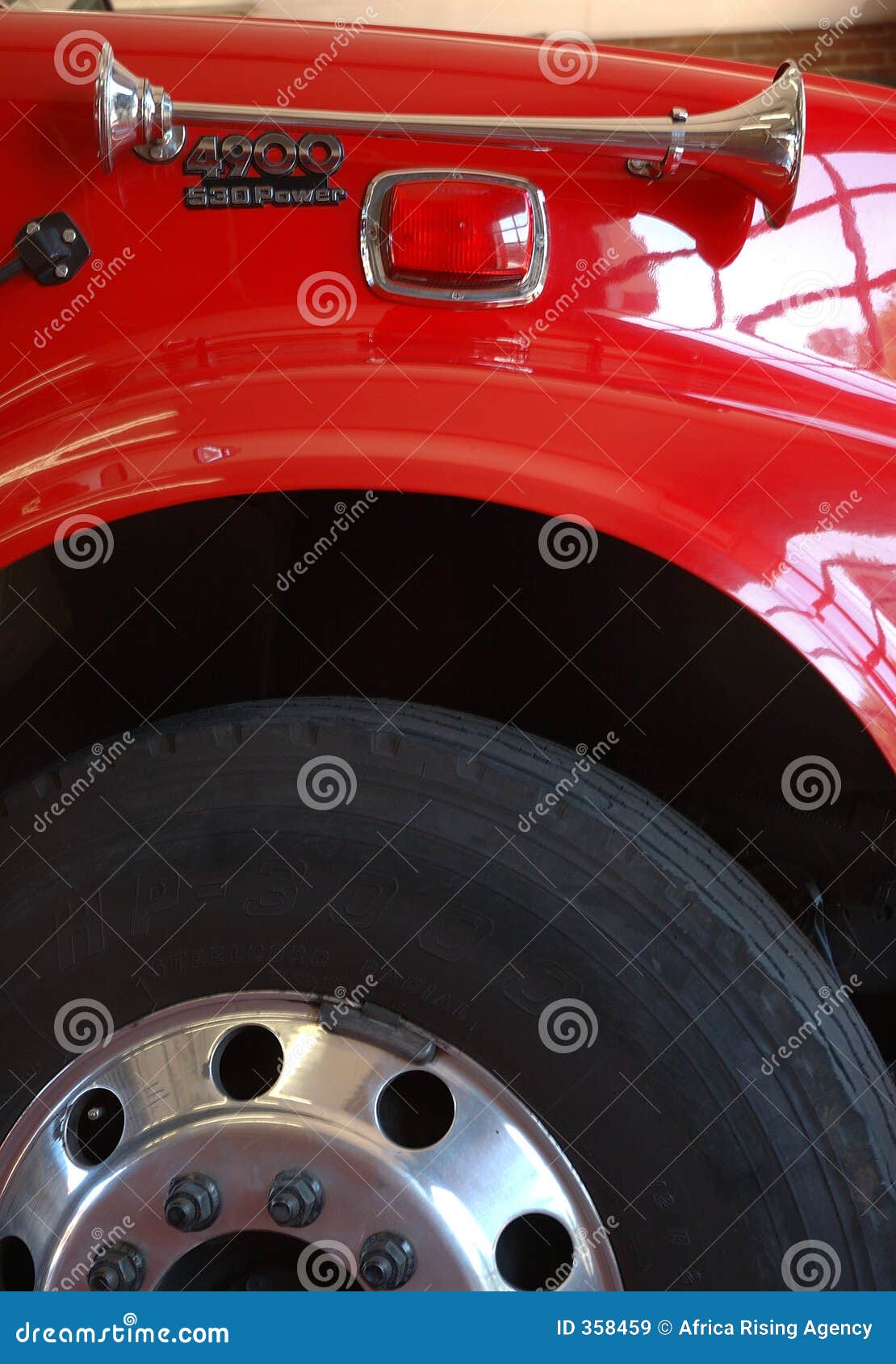 Wheel and Siren of Red Fire Engine Stock Image - Image of fireman ...