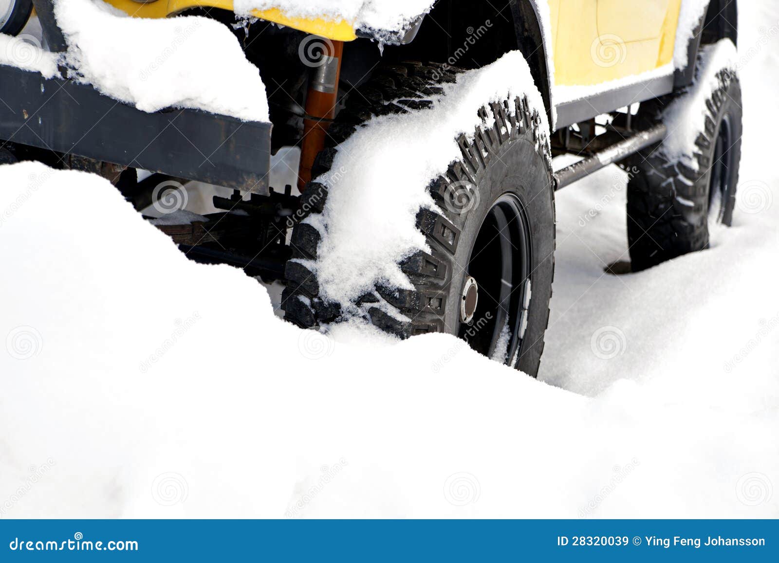 Wheel in snow stock image. Image of yellow, white, wheel - 28320039