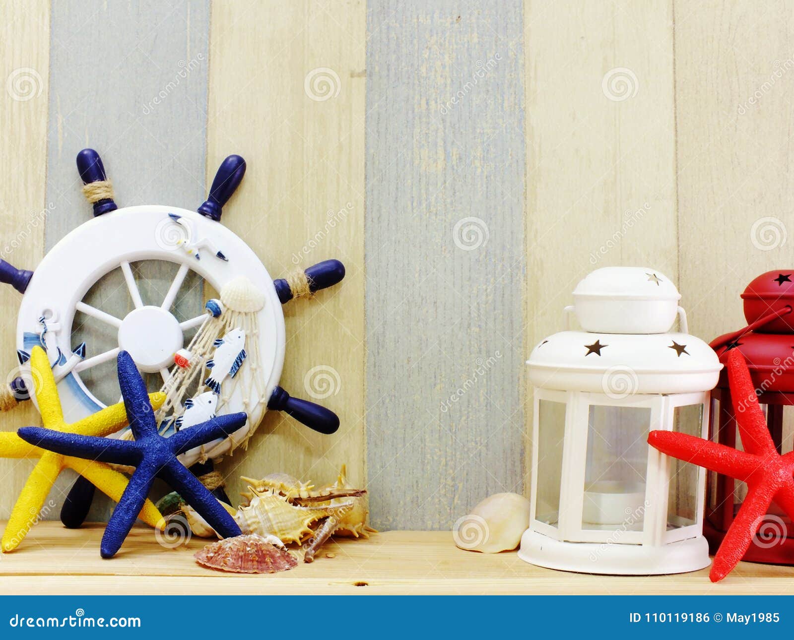 Nautical Concept with Marine Life Style Objects with Space Background ...