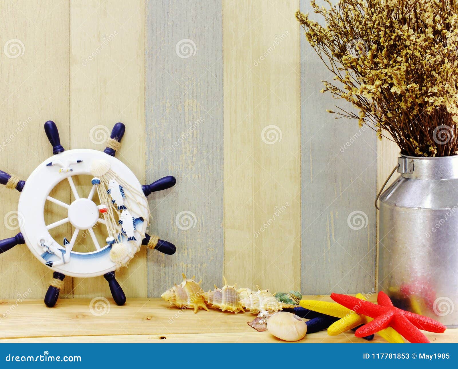 Nautical Concept with Marine Life Style Objects with Space Background ...