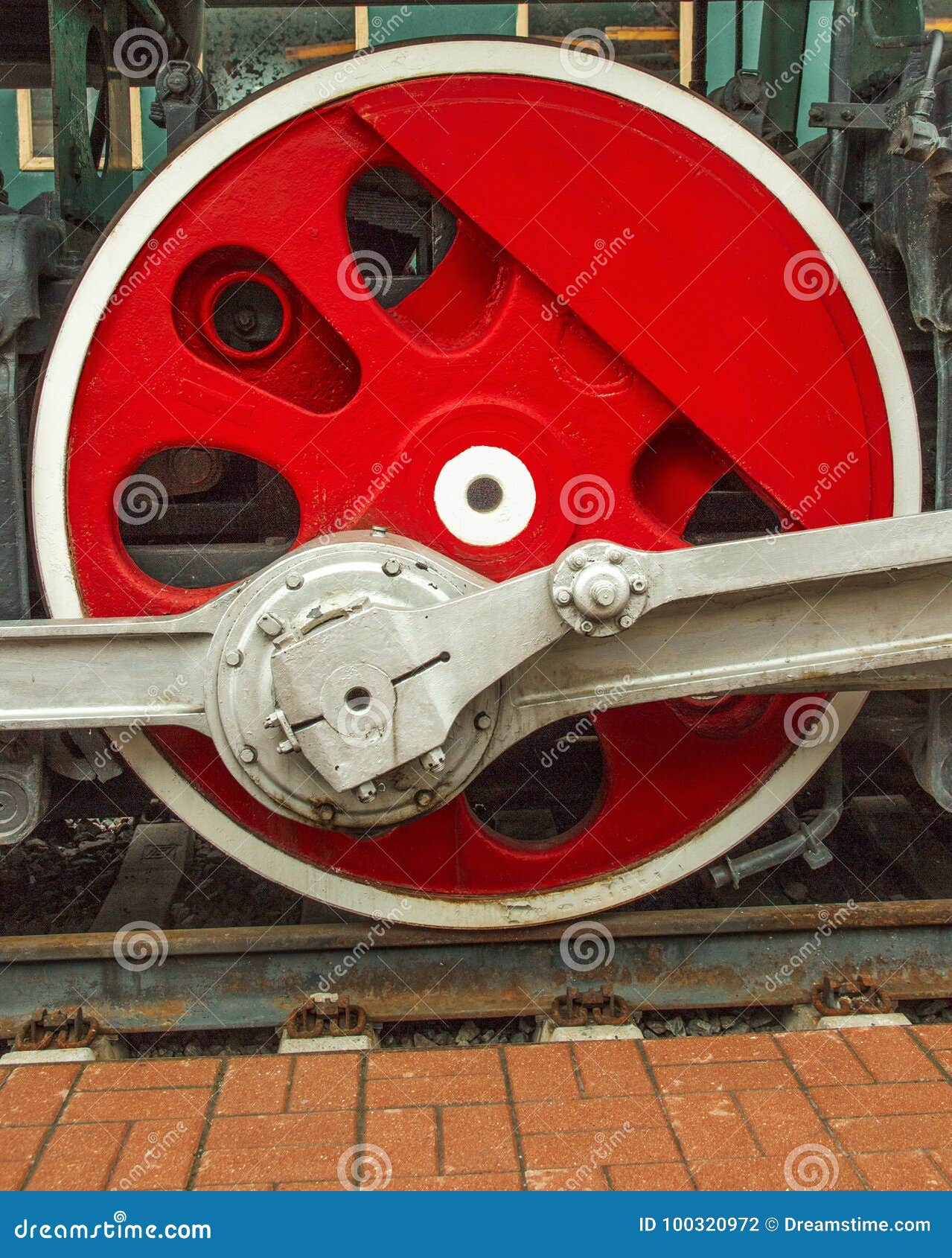 Wheel of steam train stock photo. Image of technical - 100320972