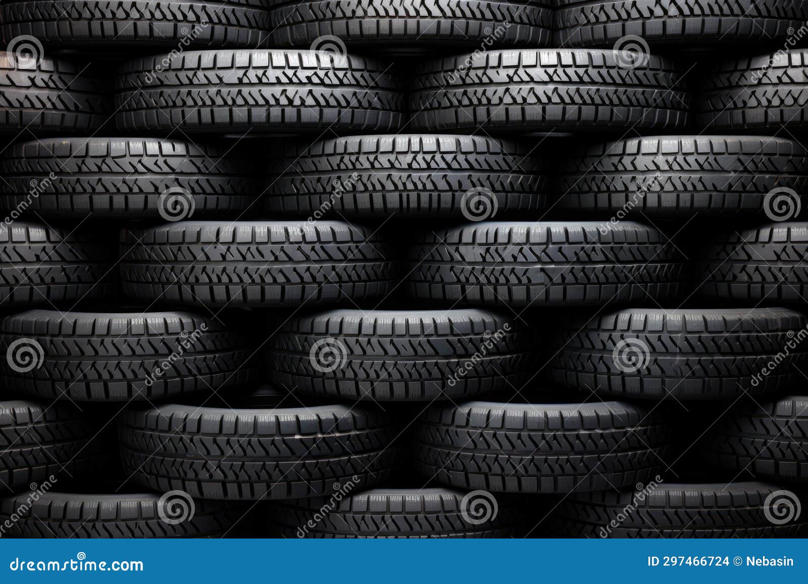 Wheel Symphony: a Background Filled with an Assortment of Tires Forms a ...