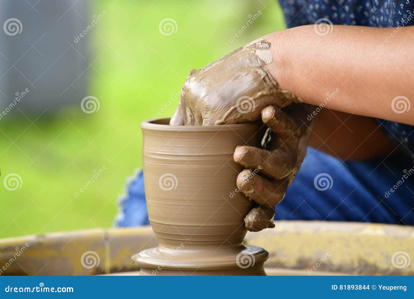 Wheel-throwing. stock photo. Image of ceramic, pottery - 81893844