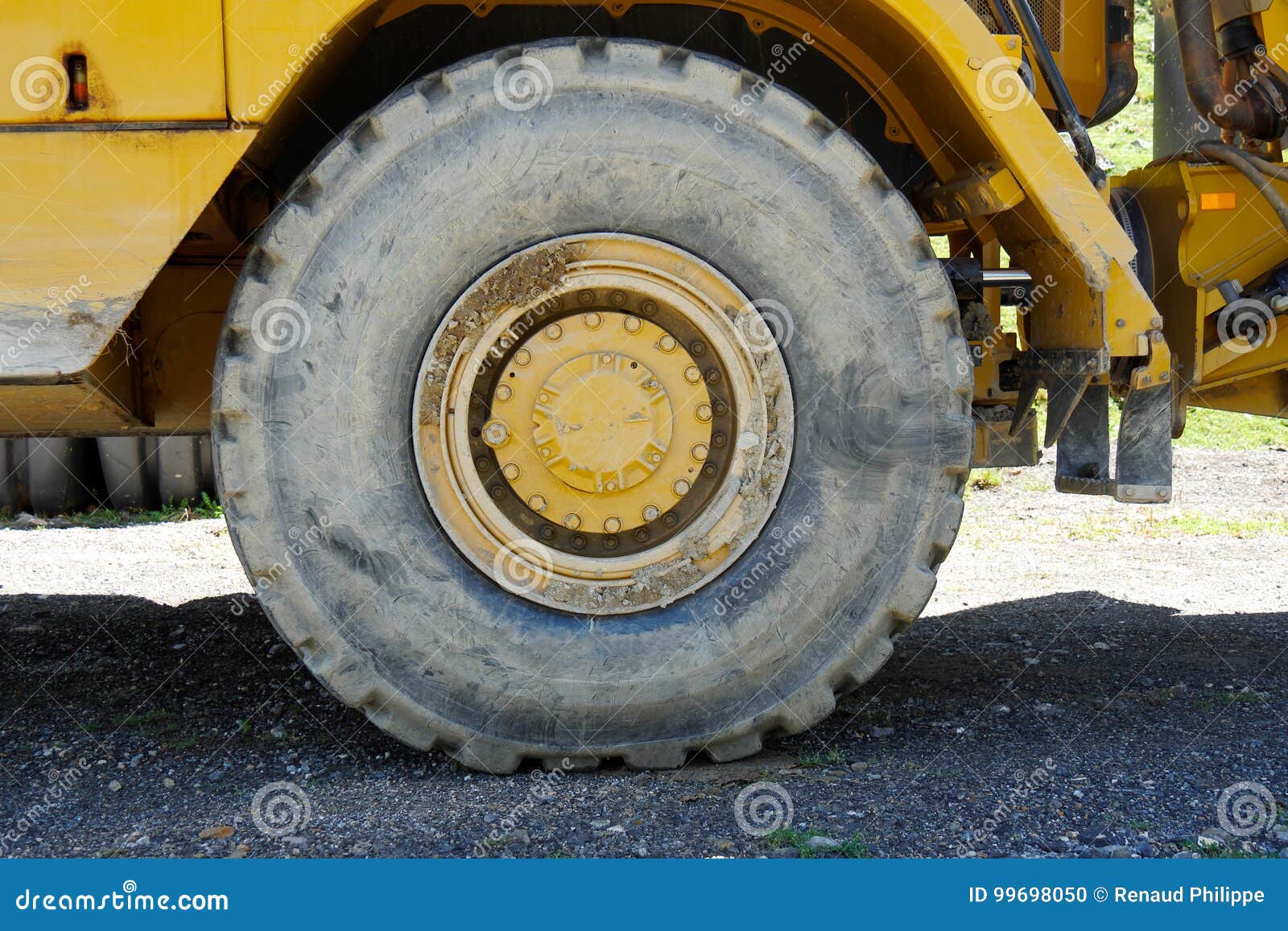 Wheel and Tire of a Construction Vehicle Stock Photo - Image of power ...