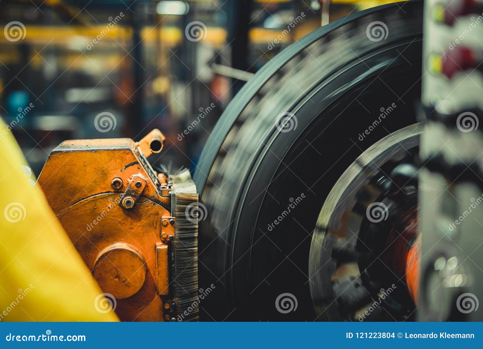 Wheel on a tire machine stock photo. Image of close - 121223804