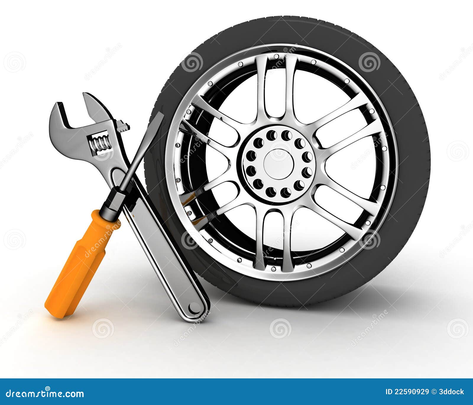 Wheel and Tools stock illustration. Illustration of modify - 22590929