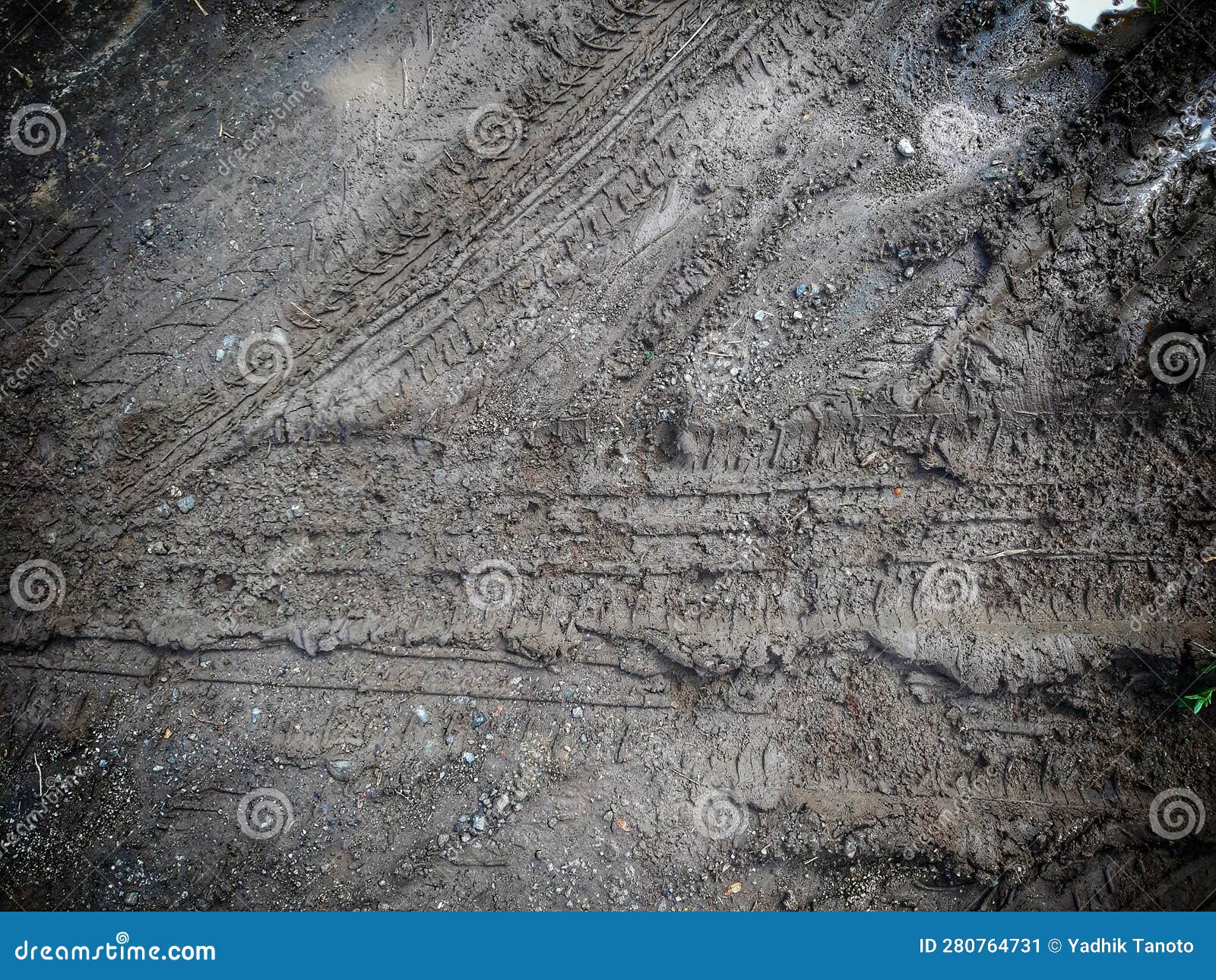 Wheel Track on Mud. after Heavy Rain Stock Image - Image of heavy, rain ...