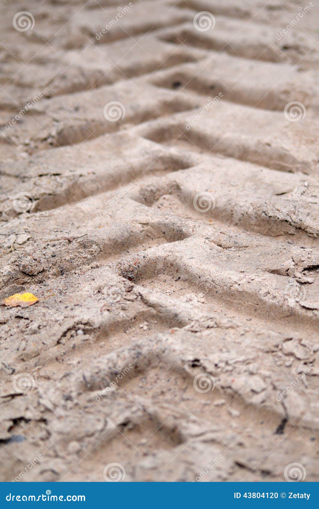 Wheel track on sand ground stock photo. Image of direction - 43804120