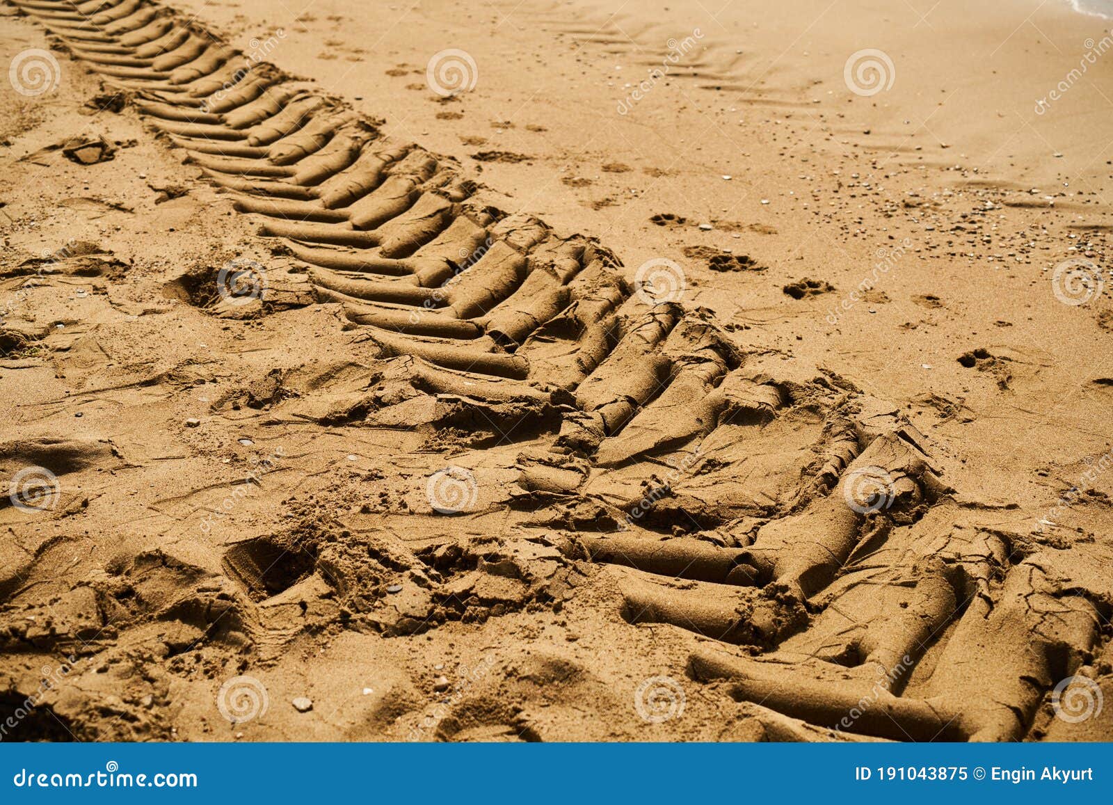 Wheel Track Texture on the Sand Stock Image - Image of background ...