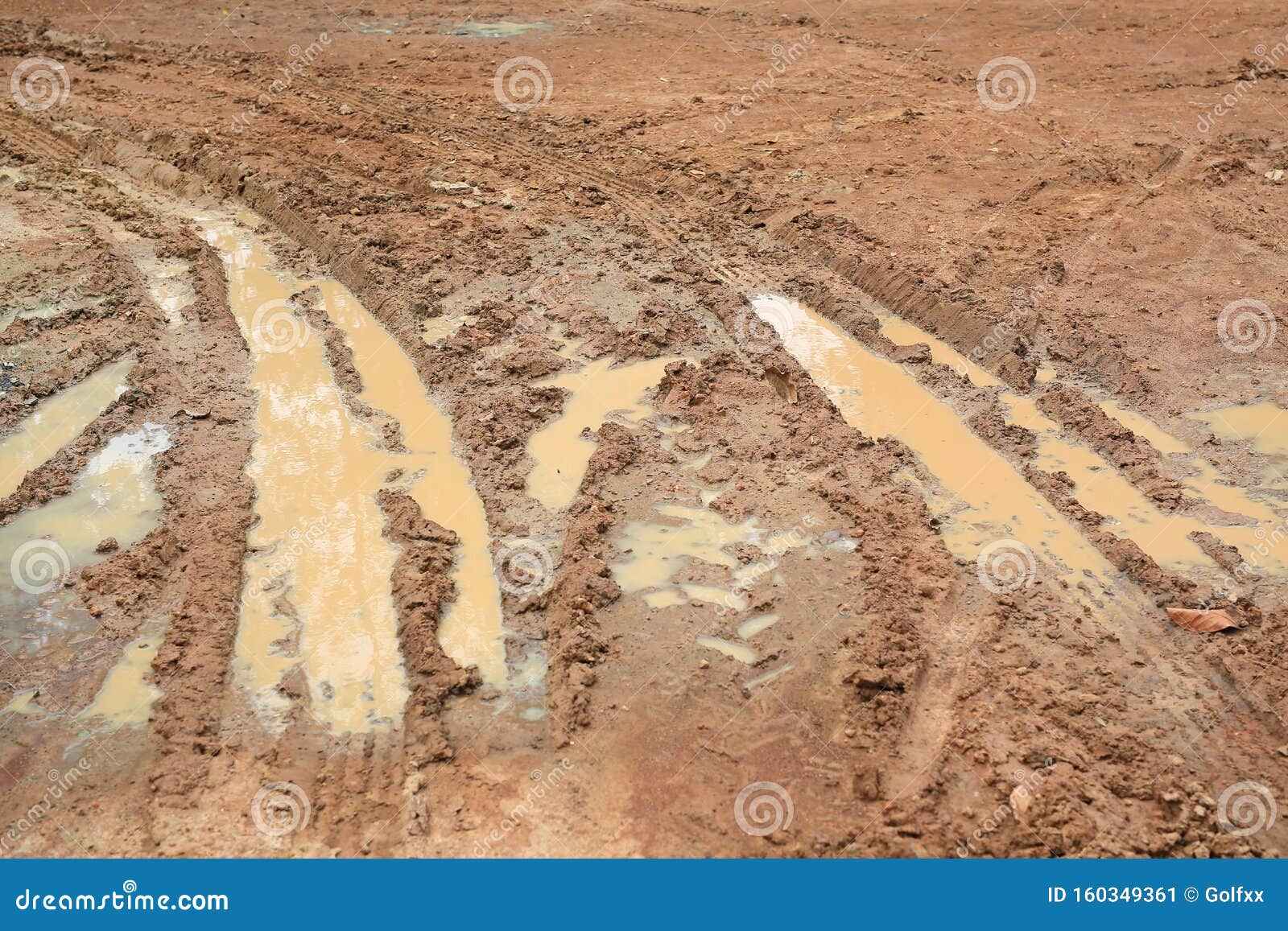 Wheel Tracks of Cars on Mud Road Stock Image - Image of rain, auto ...