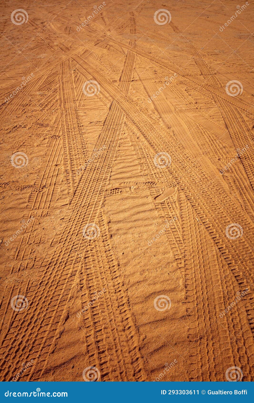 Wheel tracks on sand stock image. Image of nature, wheel - 293303611