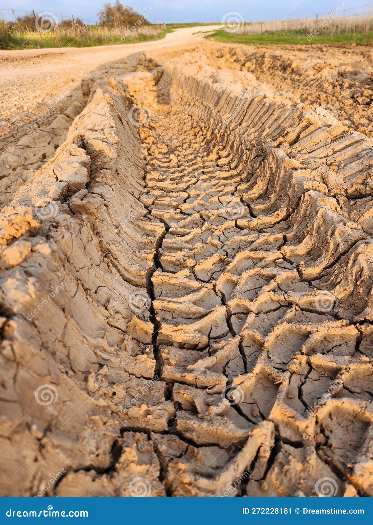 Wheel Tracks on the Soil, Close-up, Background, Texture Stock Image ...