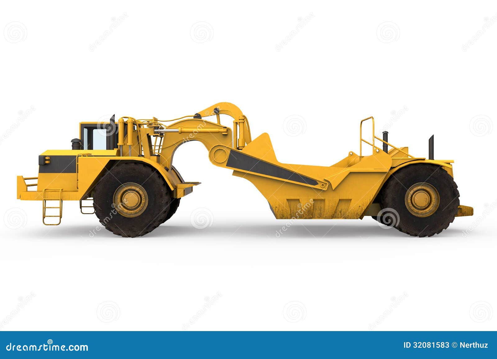 Wheel Tractor Scraper stock illustration. Illustration of large - 32081583