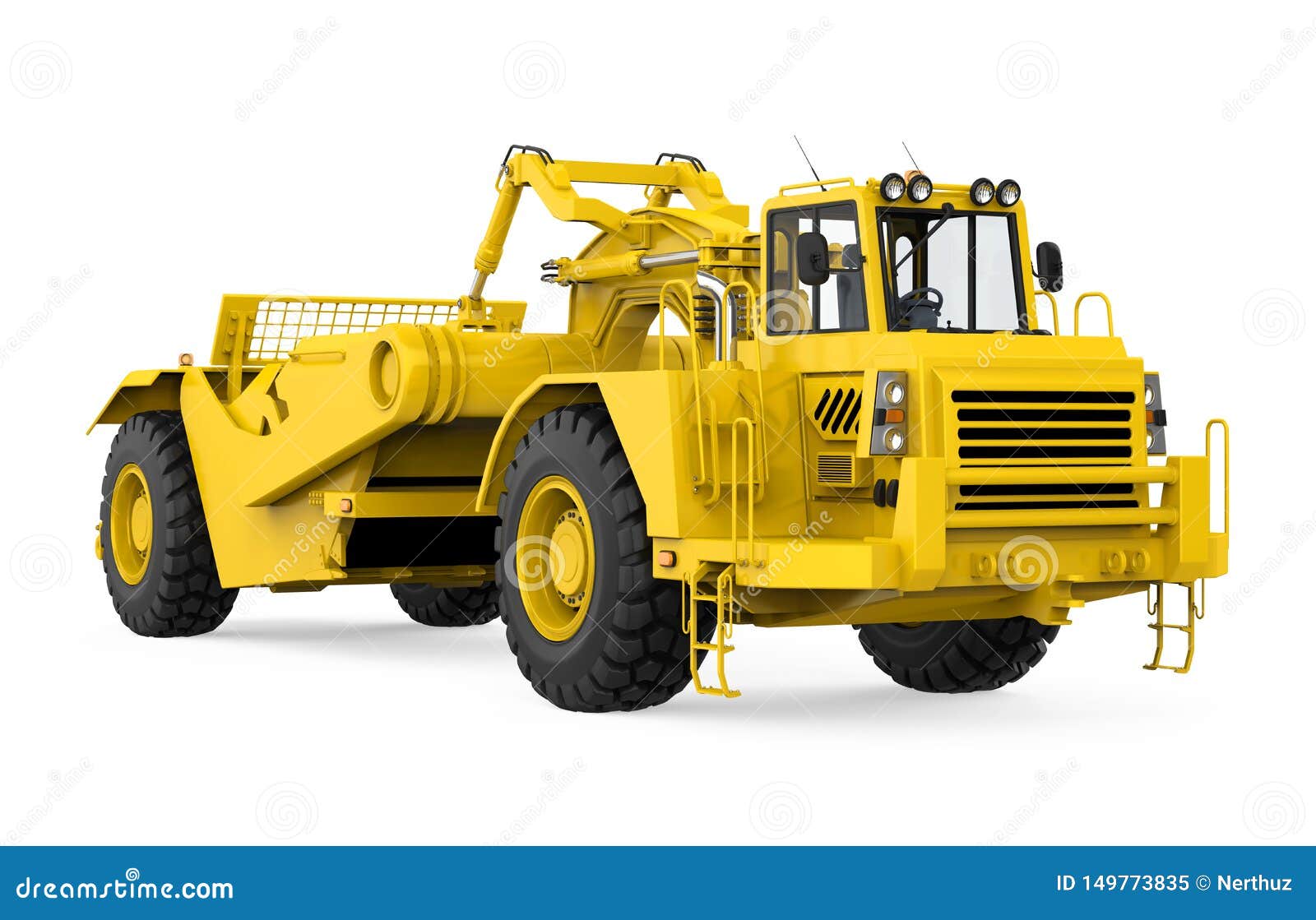 Wheel Tractor Scraper Isolated Stock Illustration - Illustration of ...