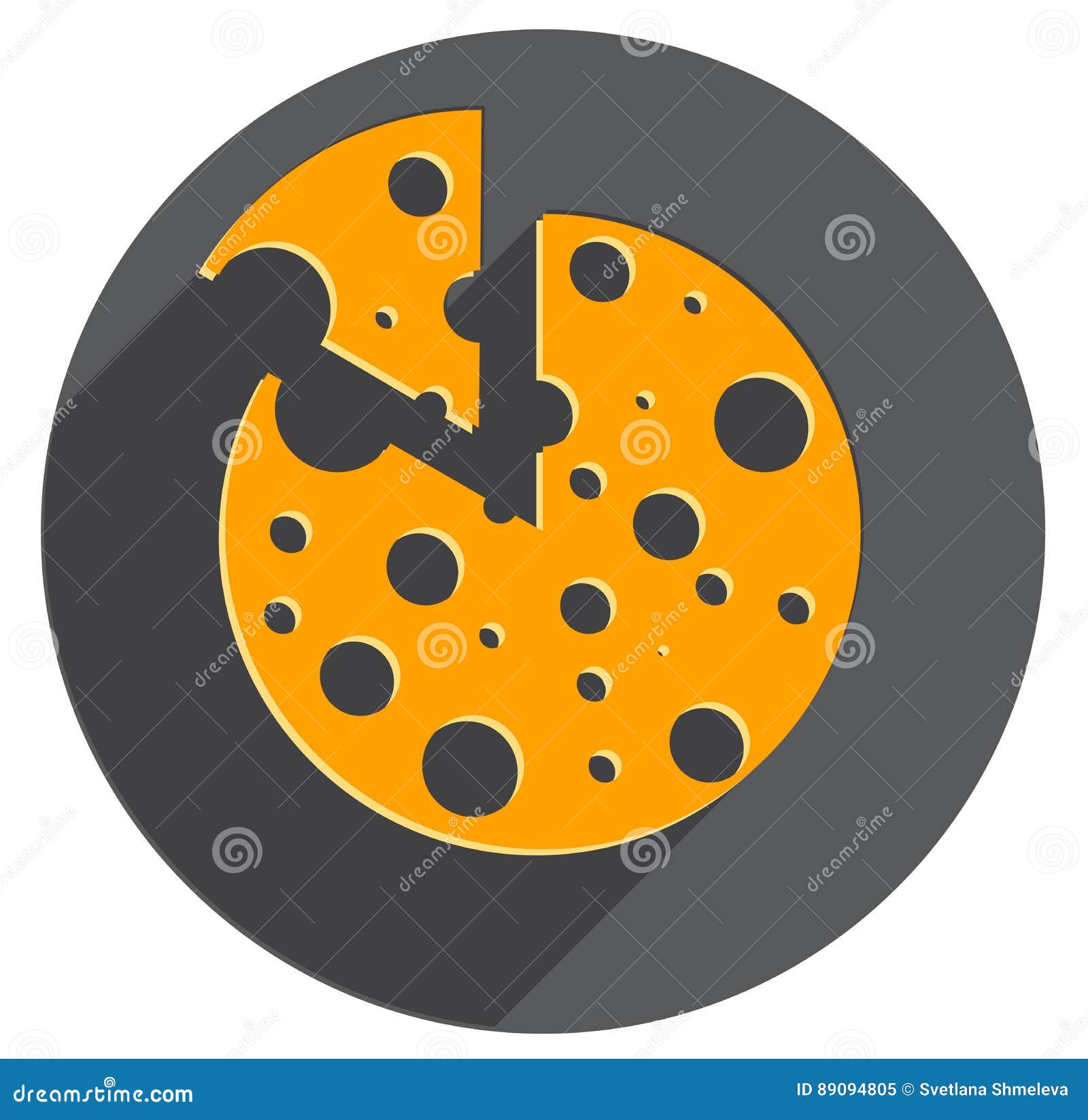 Wheel of Traditional Cheese. Flat Illustration, Vector Icon Stock ...