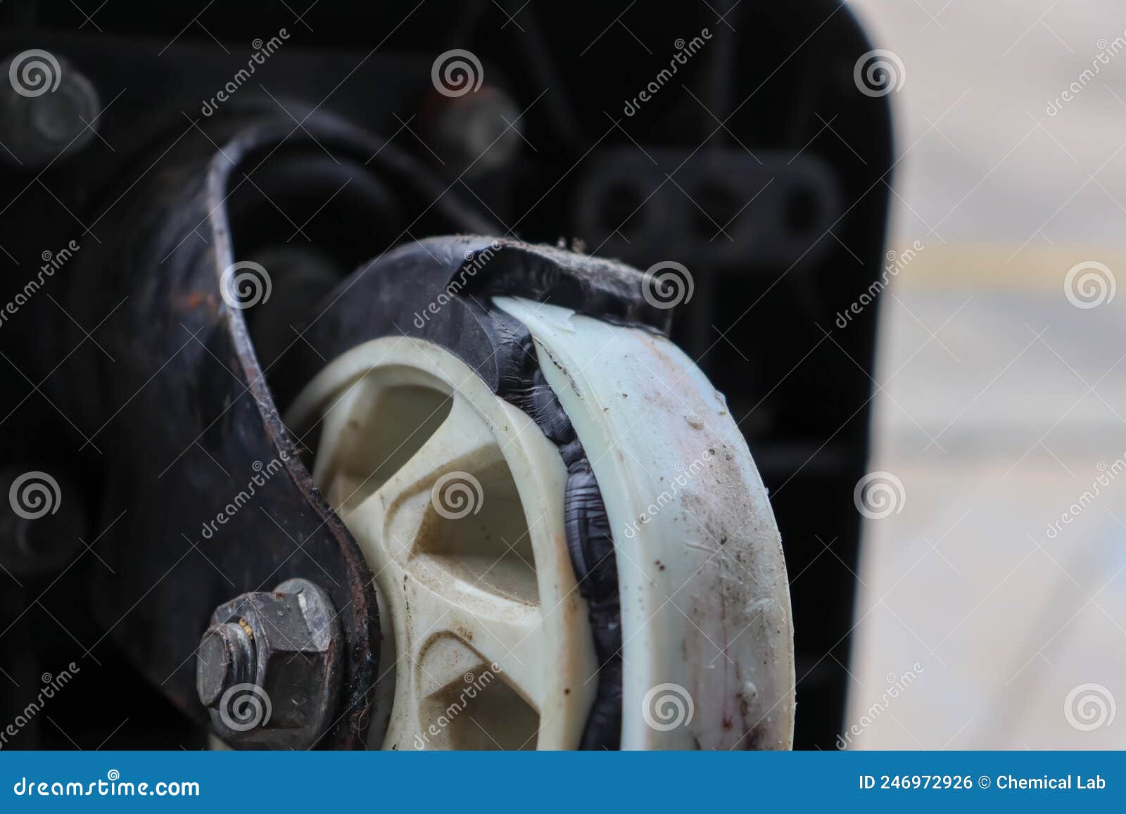 Wheel of Trolley are Broken Caused by Heavy Load Stock Photo - Image of ...