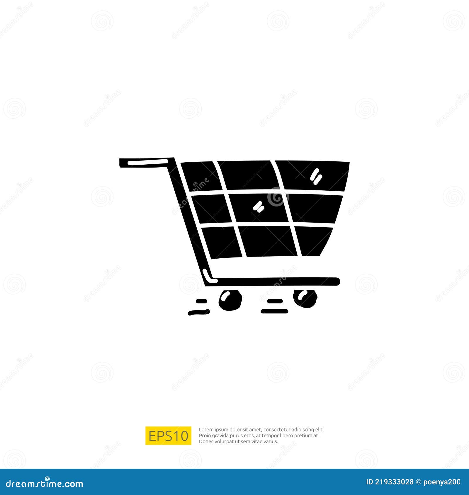 Wheel Trolly Doodle Icon Sign Symbol Style Vector Illustration Stock ...