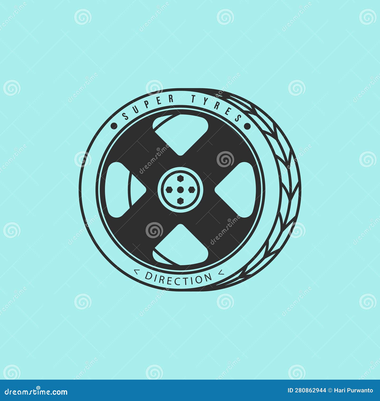 Wheel Tyre Logo Design Vector Art Illustration Stock Vector ...