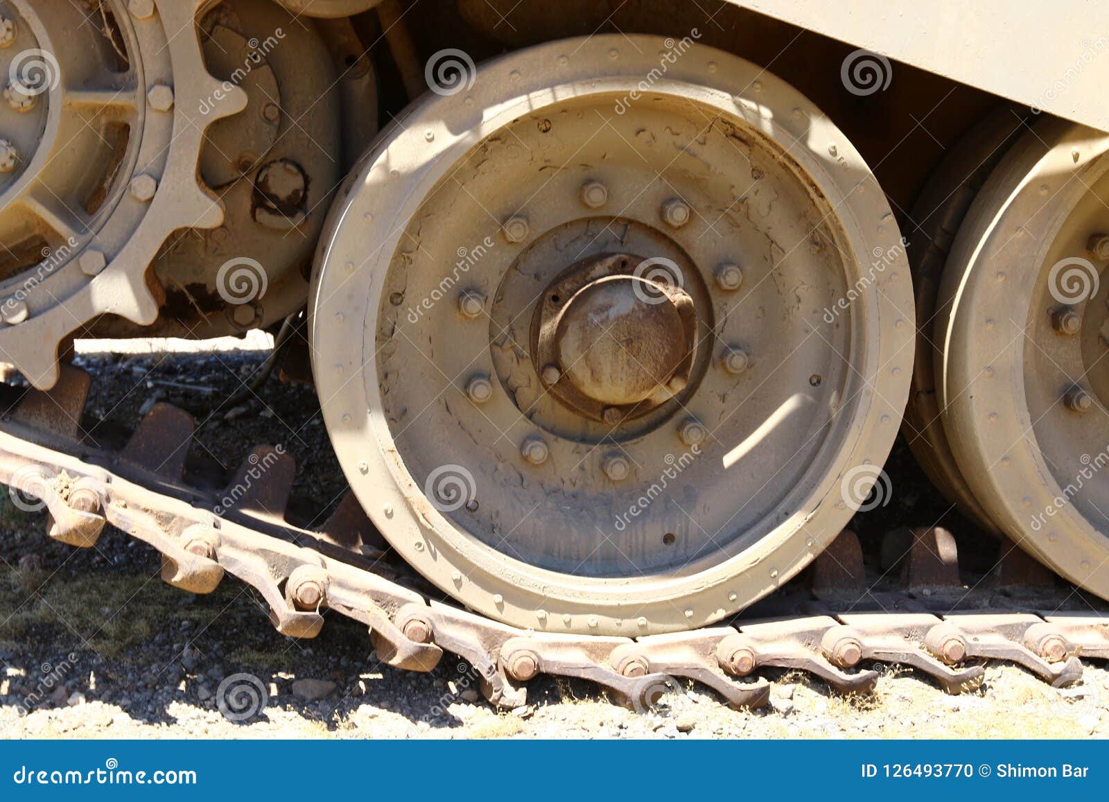 The Wheel is Used in the Tracks of a Battle Tank Stock Photo - Image of ...
