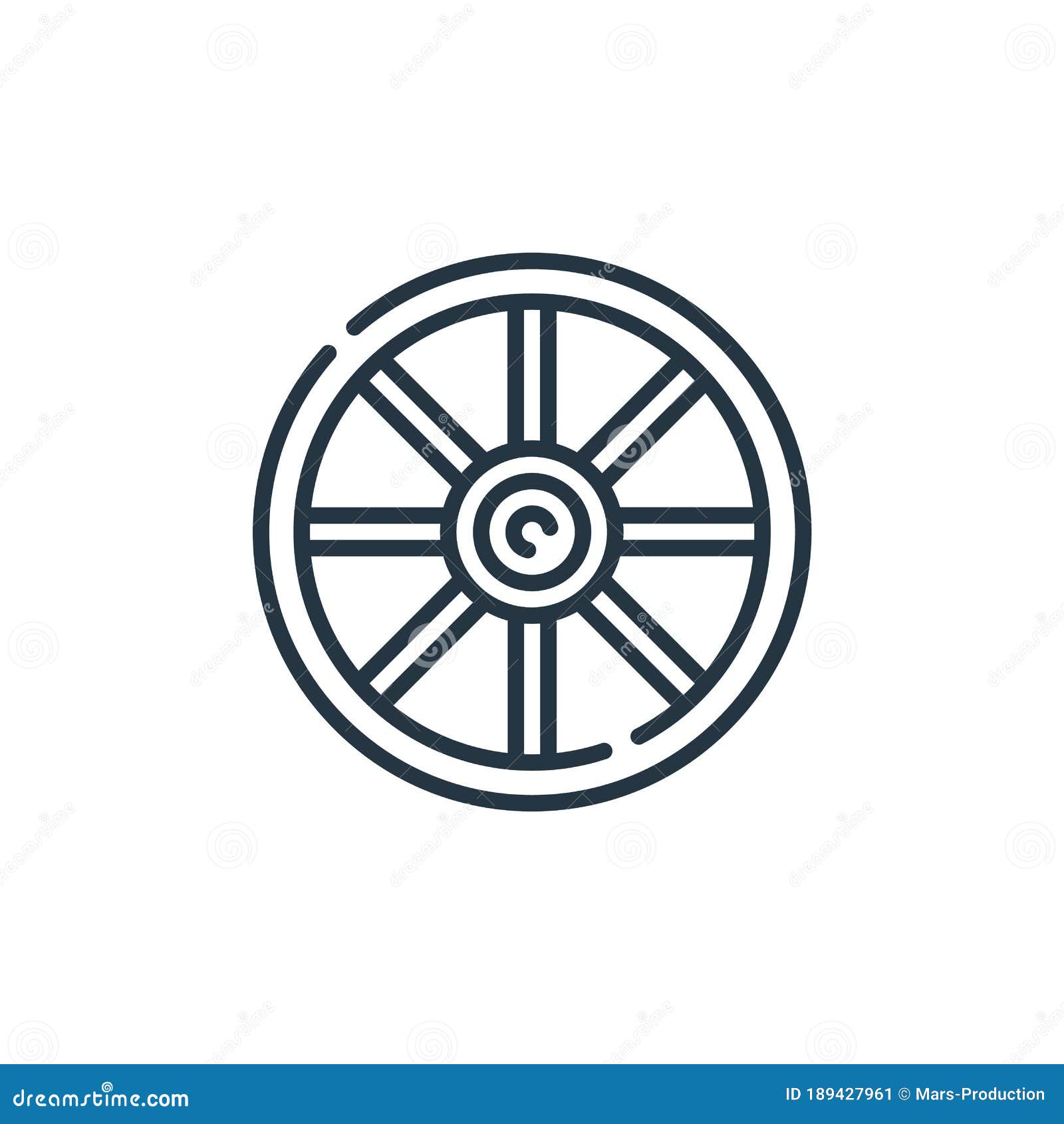 Wheel Vector Icon Isolated on White Background. Outline, Thin Line ...
