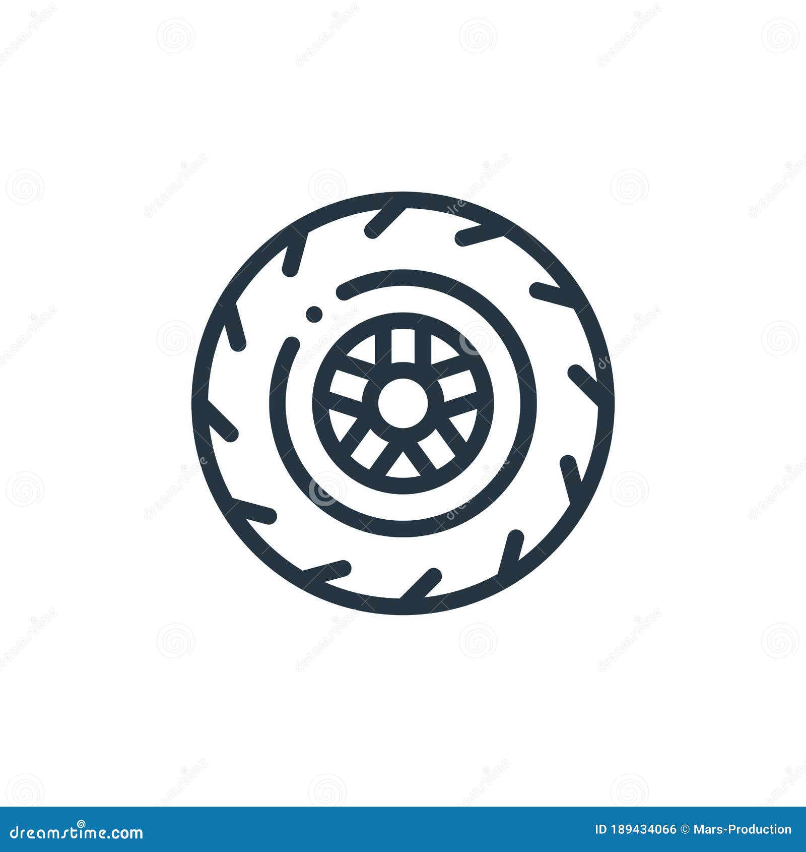 Wheel Vector Icon Isolated on White Background. Outline, Thin Line ...