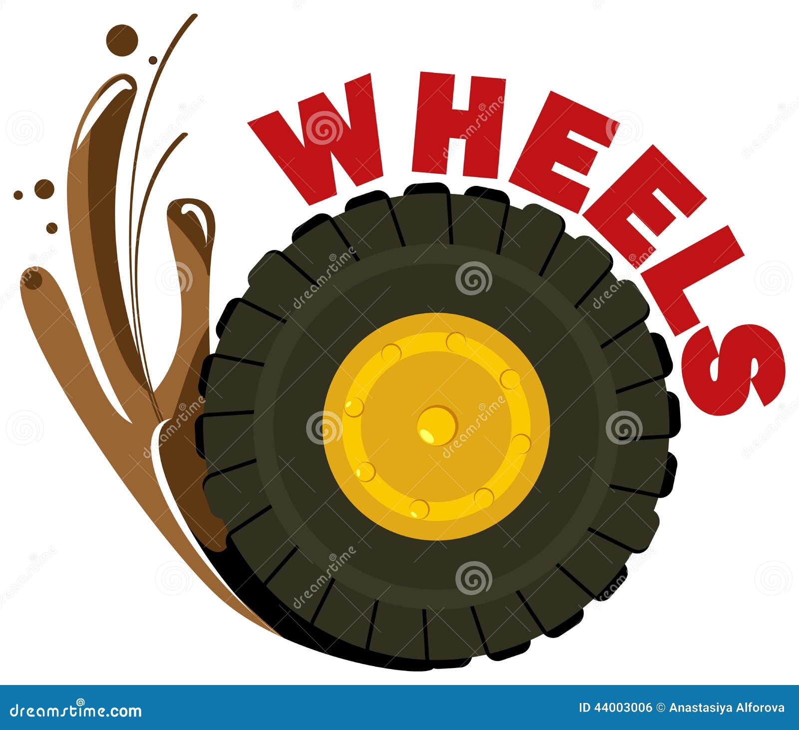 Wheel stock vector. Illustration of white, truck, cartoon - 44003006