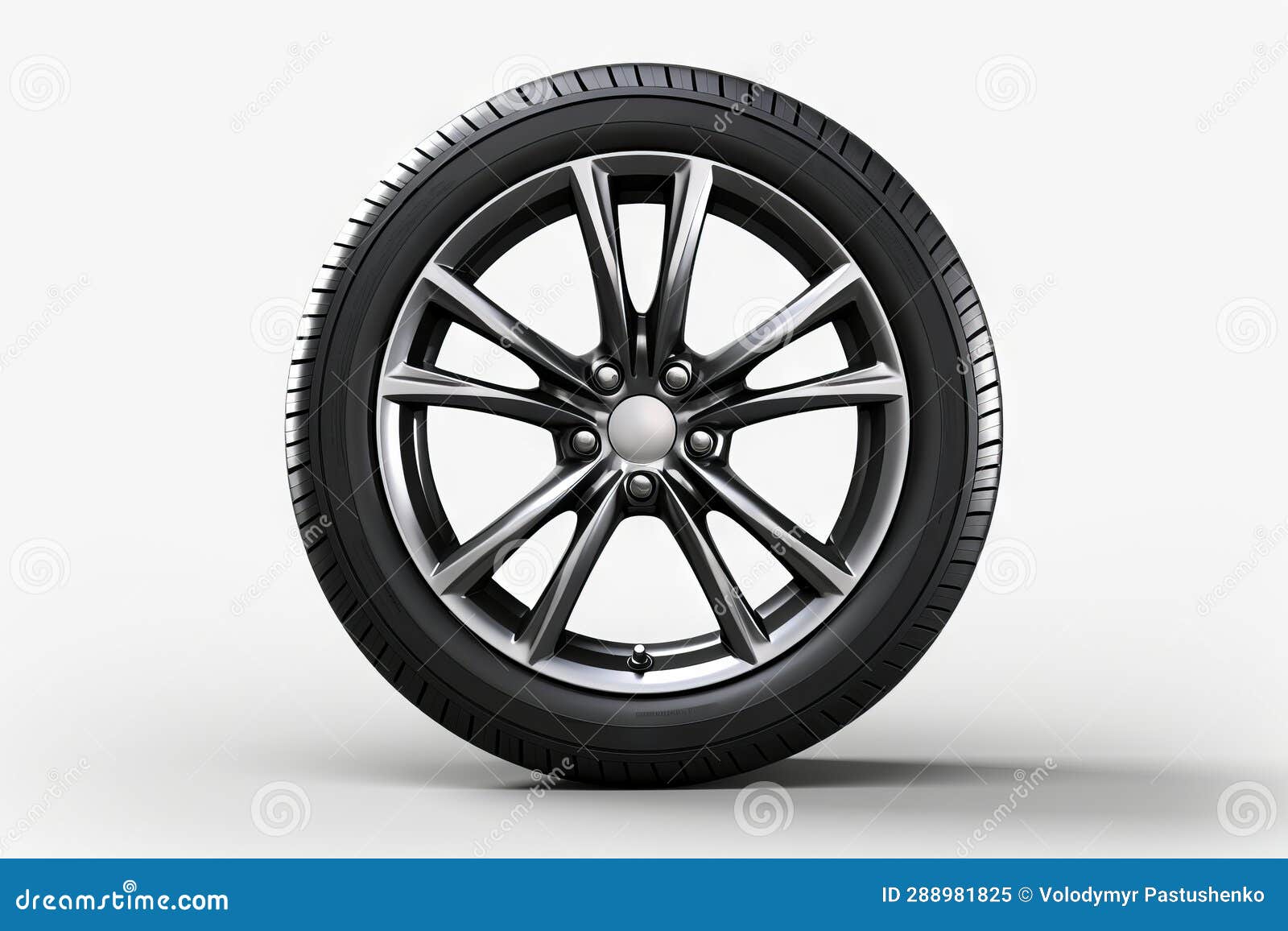 Wheel on White Background with Shadow on the Ground. Generative AI ...