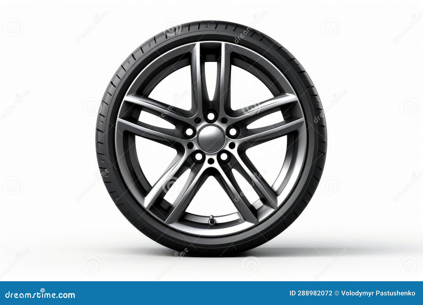 Wheel on White Background with Shadow on the Ground. Generative AI ...