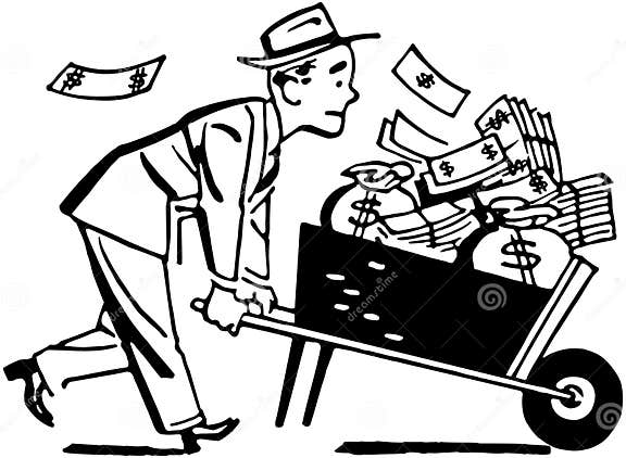 Wheelbarrow of Cash stock vector. Illustration of scalable - 42093837