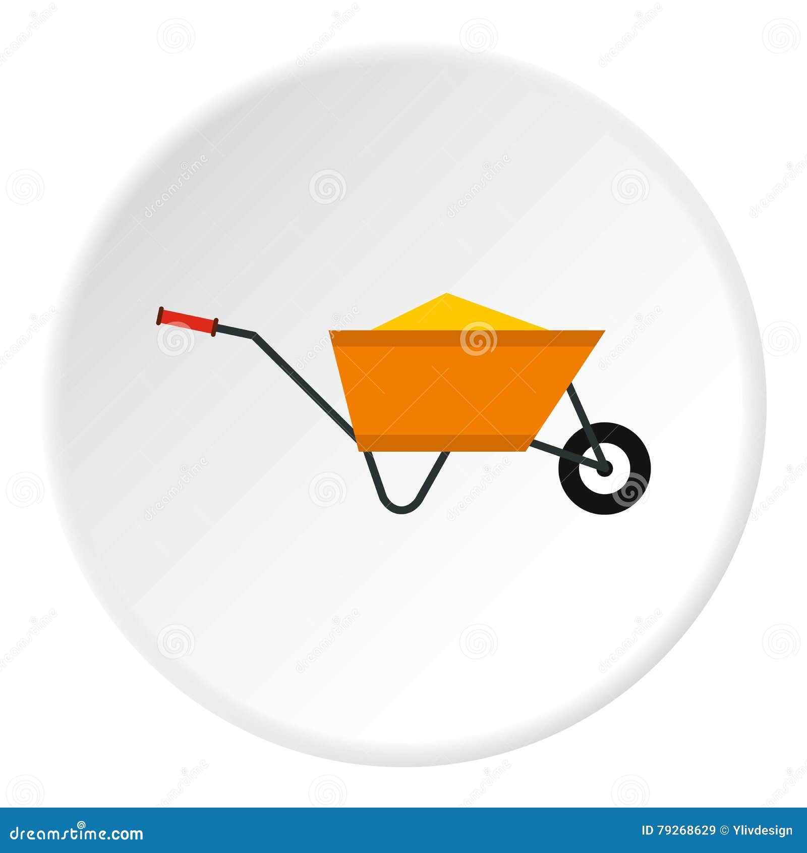 Wheelbarrow with Construction Debris Icon Stock Vector - Illustration ...
