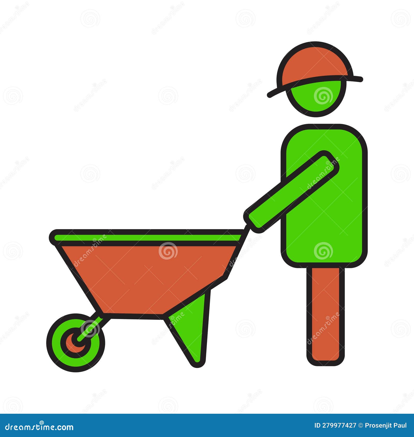 Wheelbarrow, Construction, Wheelbarrow Worker Icon Stock Vector ...