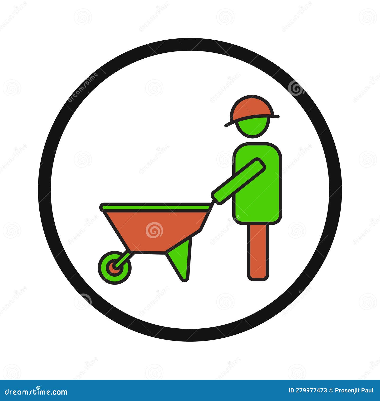 Wheelbarrow, Construction, Wheelbarrow Worker Icon Stock Vector ...