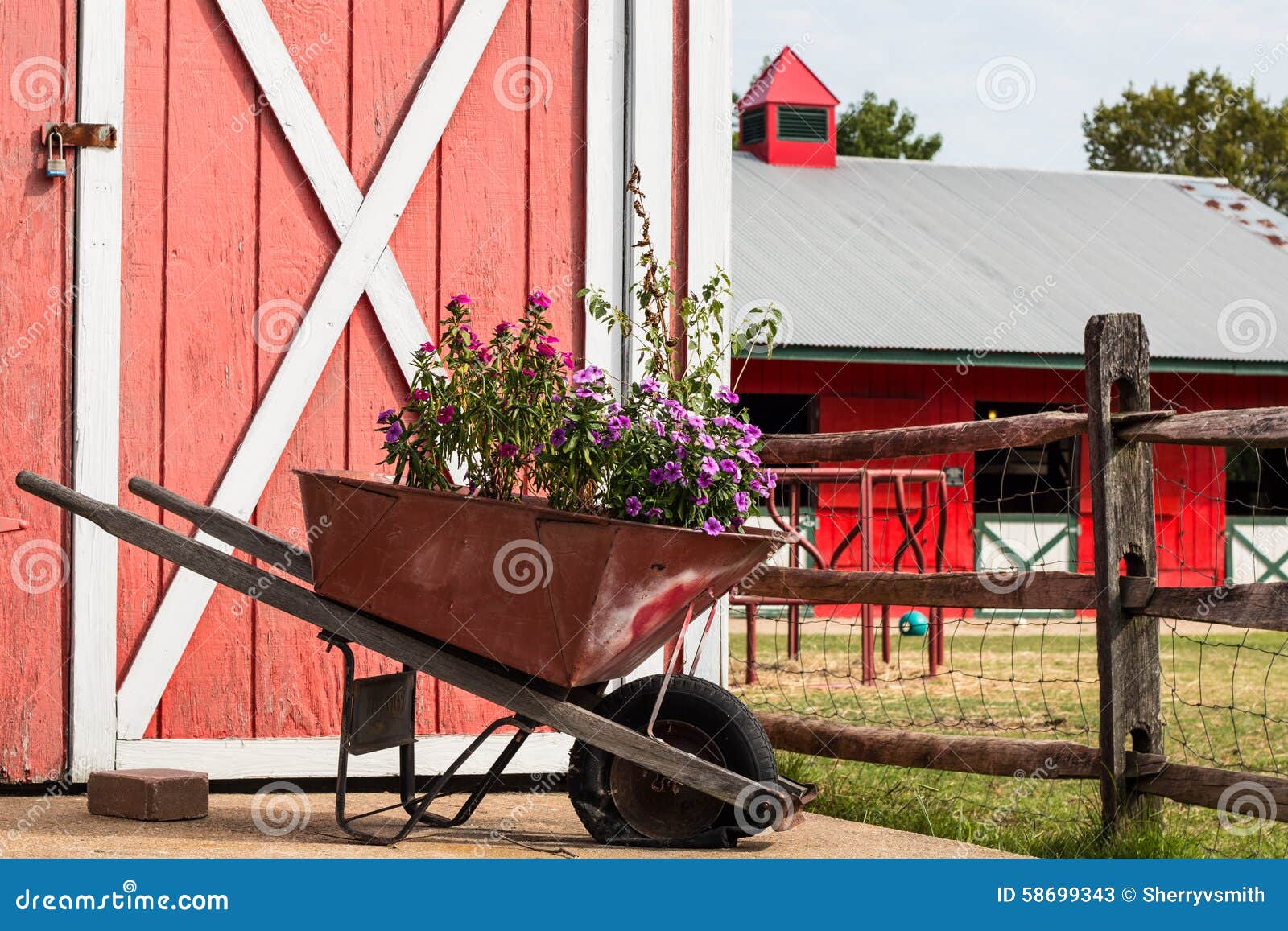 Wheelbarrow on Farm stock image. Image of agriculture - 58699343