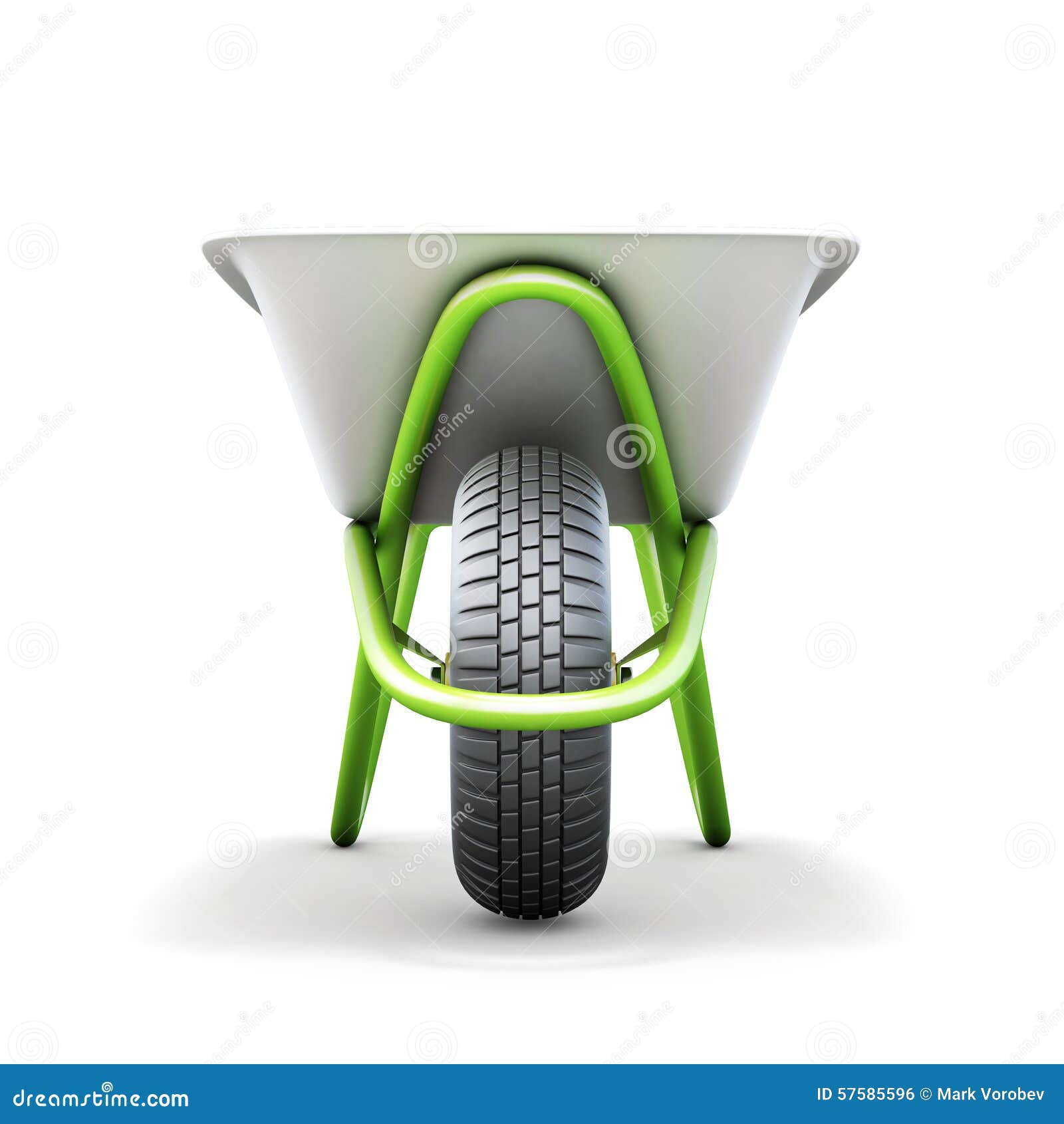 Wheelbarrow front view stock illustration. Illustration of equipment ...