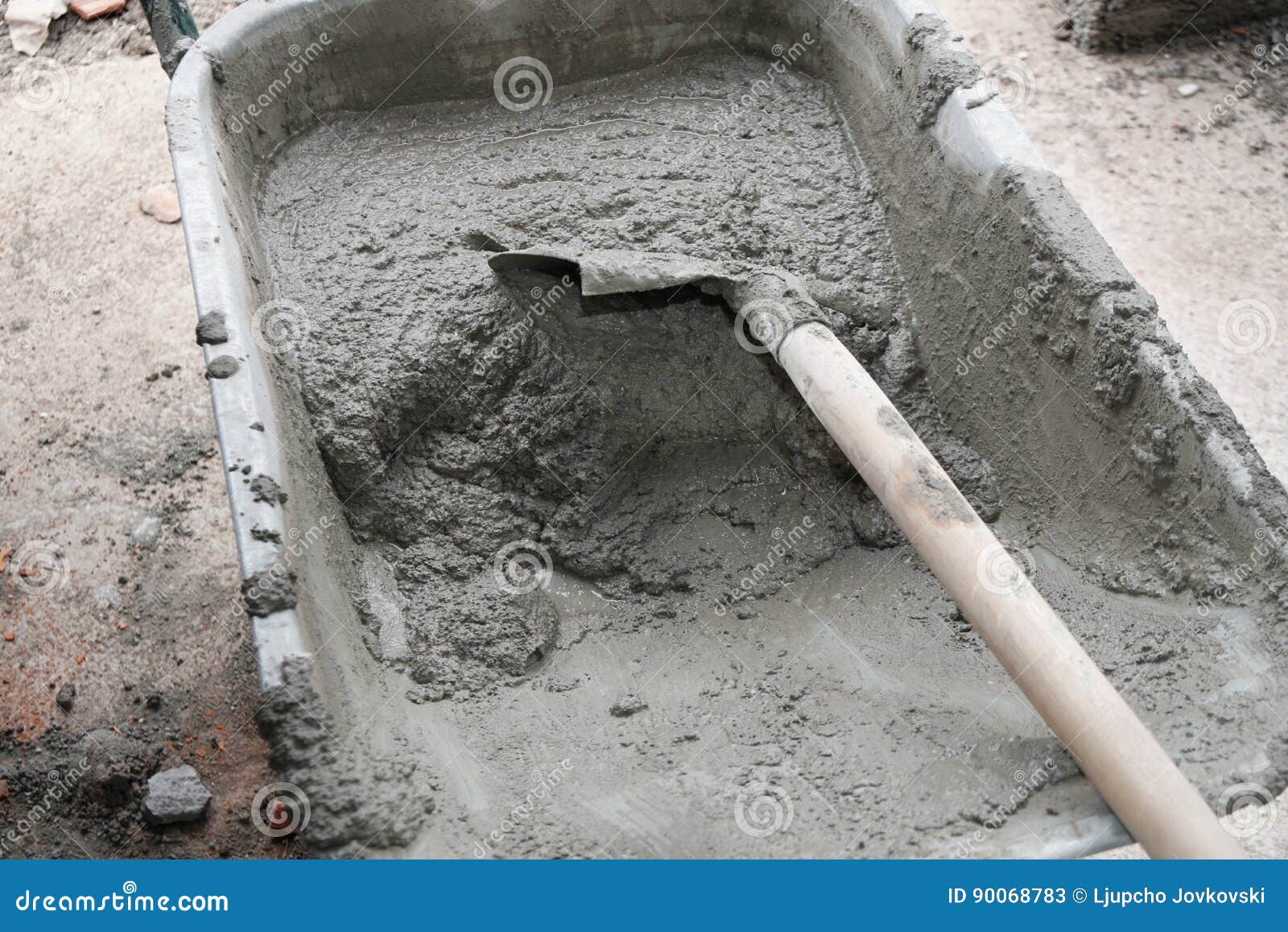 Wheelbarrow Full of Concrete Stock Image - Image of cement, industry ...