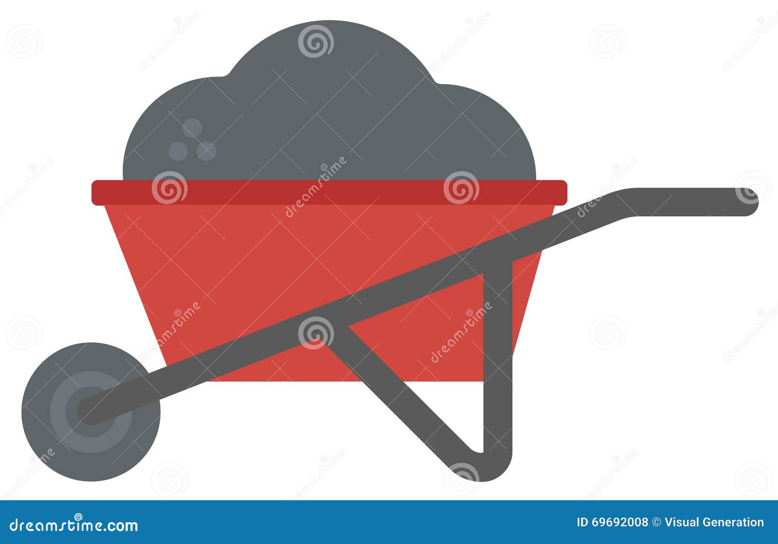 Wheelbarrow full of sand. stock vector. Illustration of dirty - 69692008