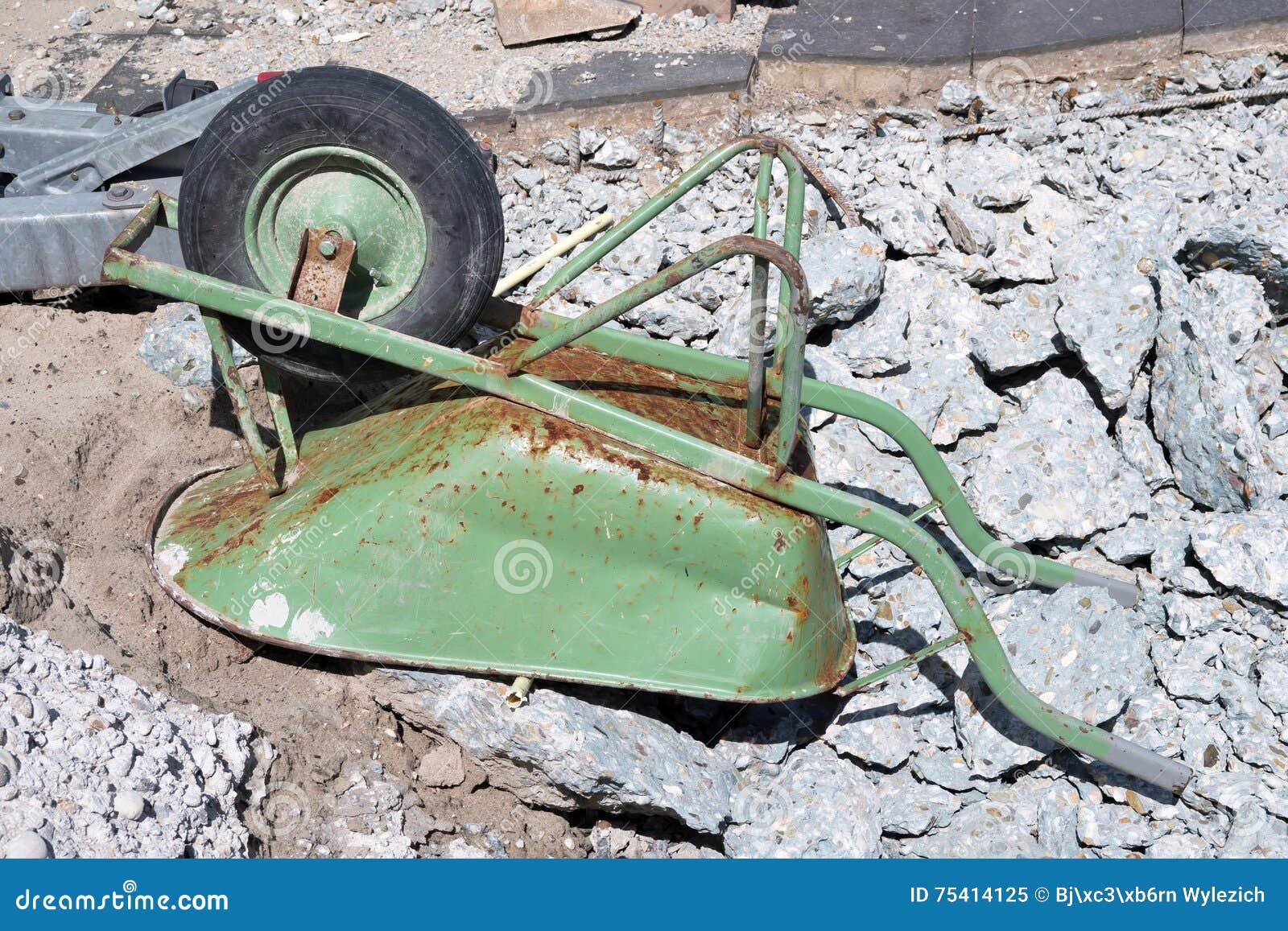 Wheelbarrow stock image. Image of inverted, construction - 75414125