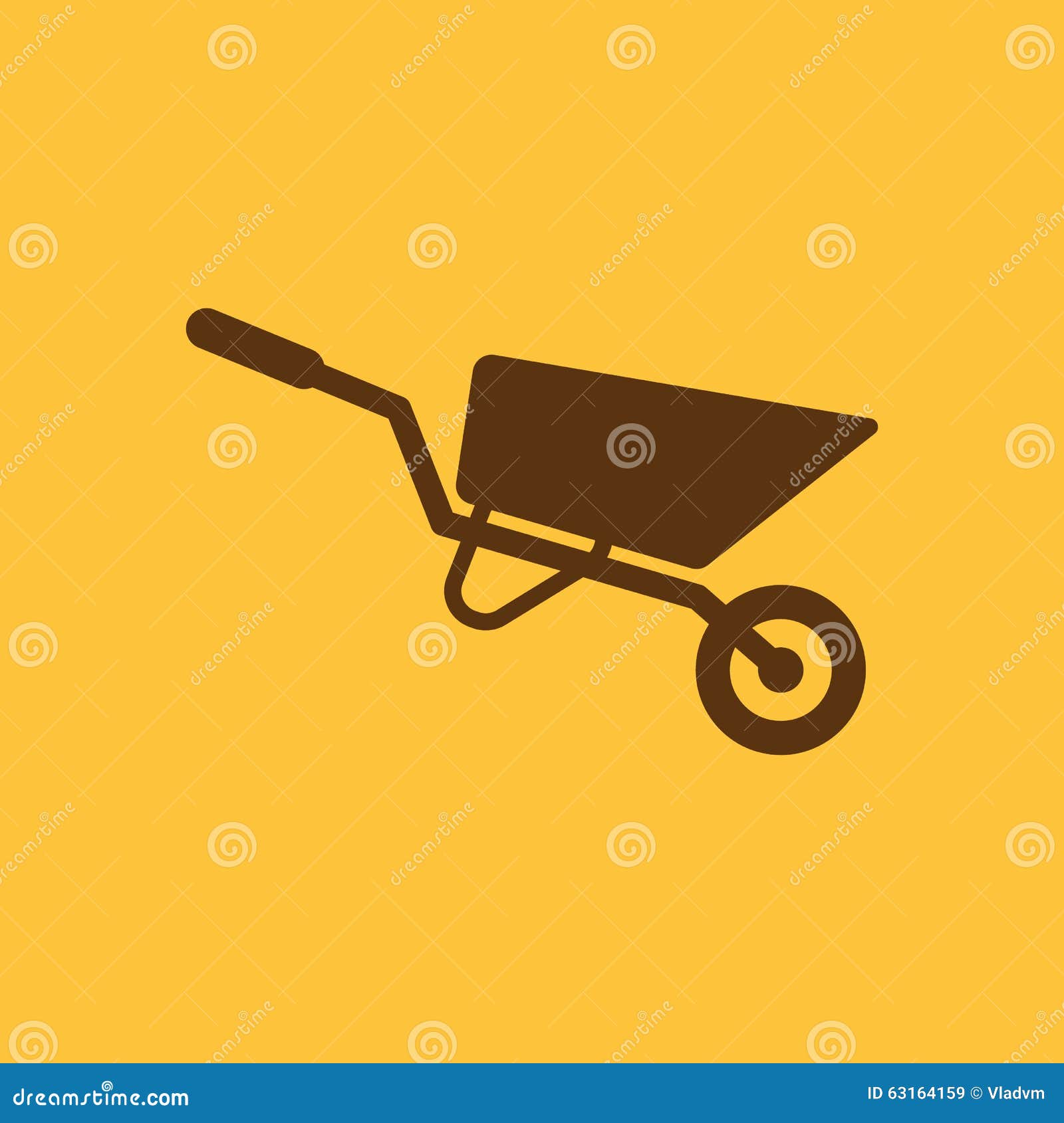 The Wheelbarrow Icon. Barrow Symbol Stock Illustration - Illustration ...