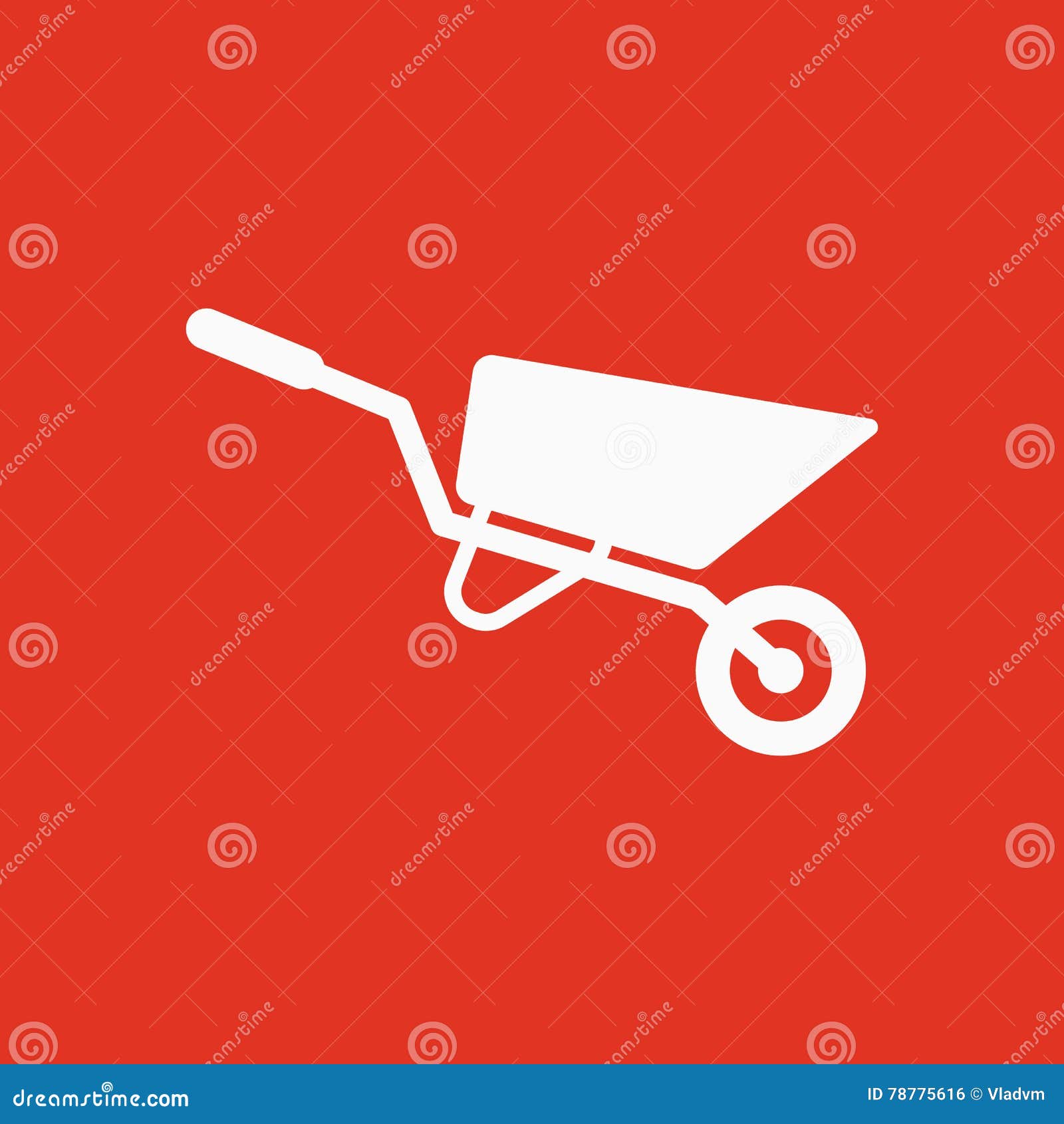 The Wheelbarrow Icon. Barrow Symbol Stock Vector - Illustration of ...