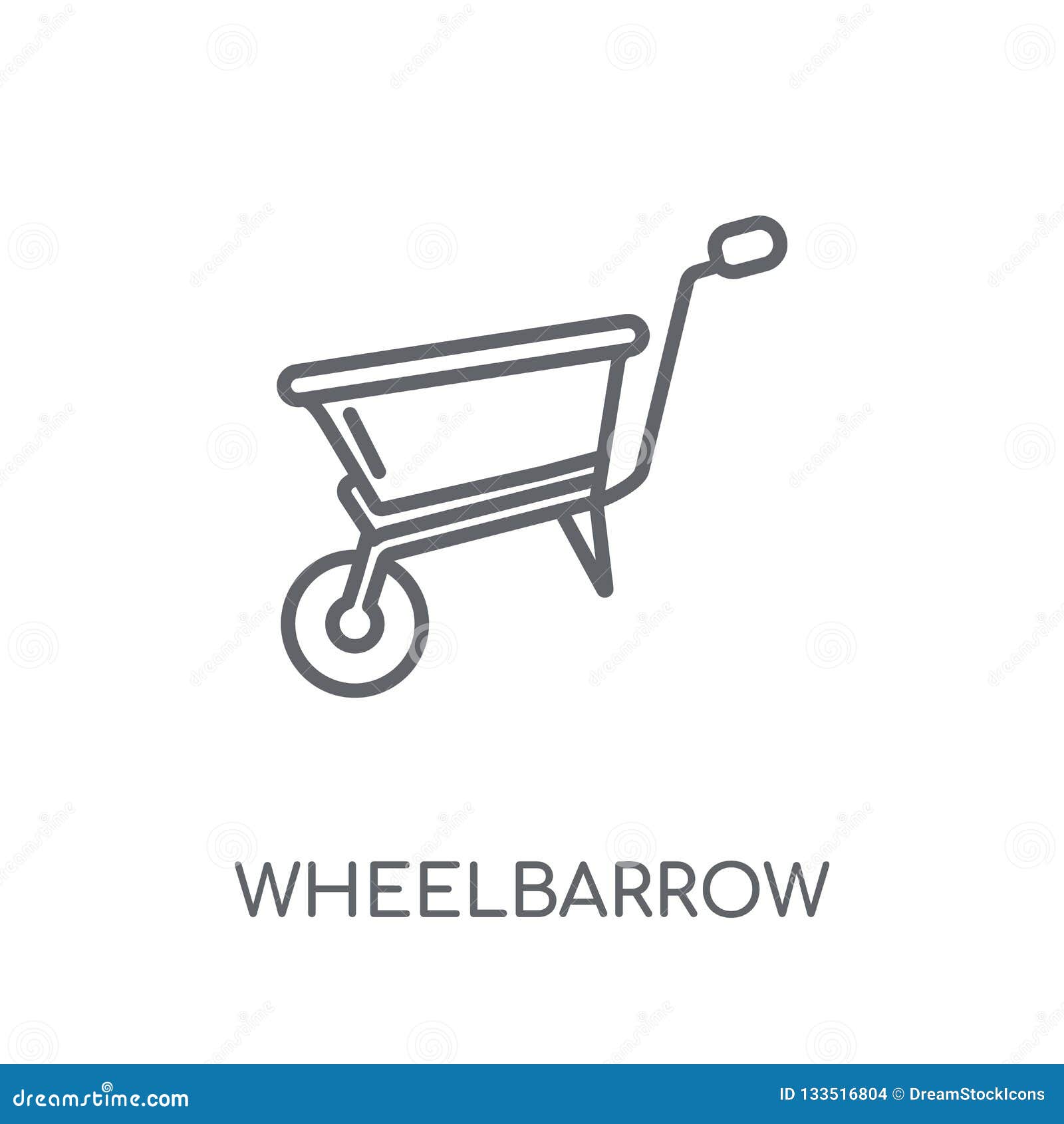 Wheelbarrow Linear Icon. Modern Outline Wheelbarrow Logo Concept Stock ...