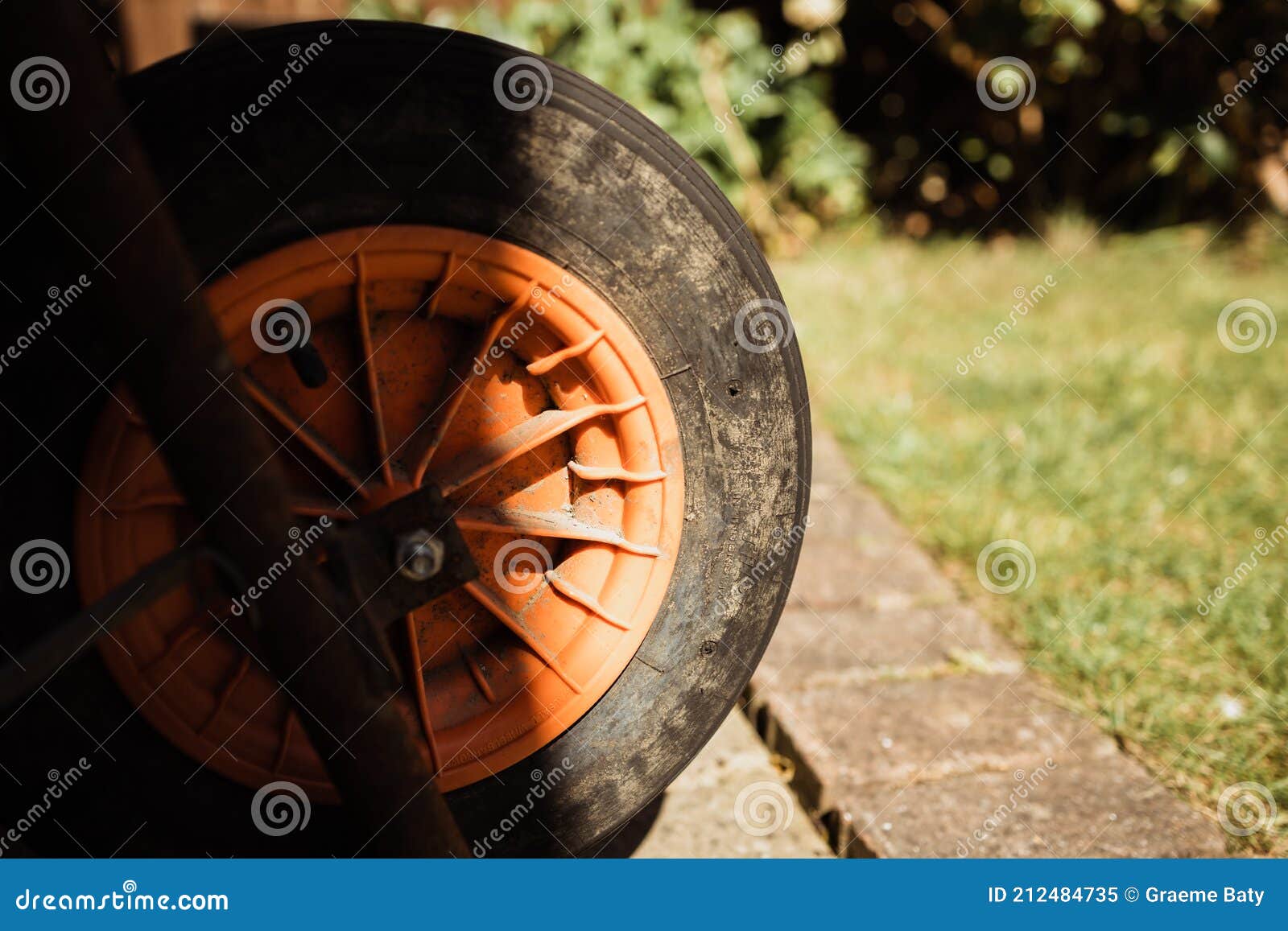 A Wheelbarrow Muddy Wheel with Copy Space Stock Image - Image of wheel ...