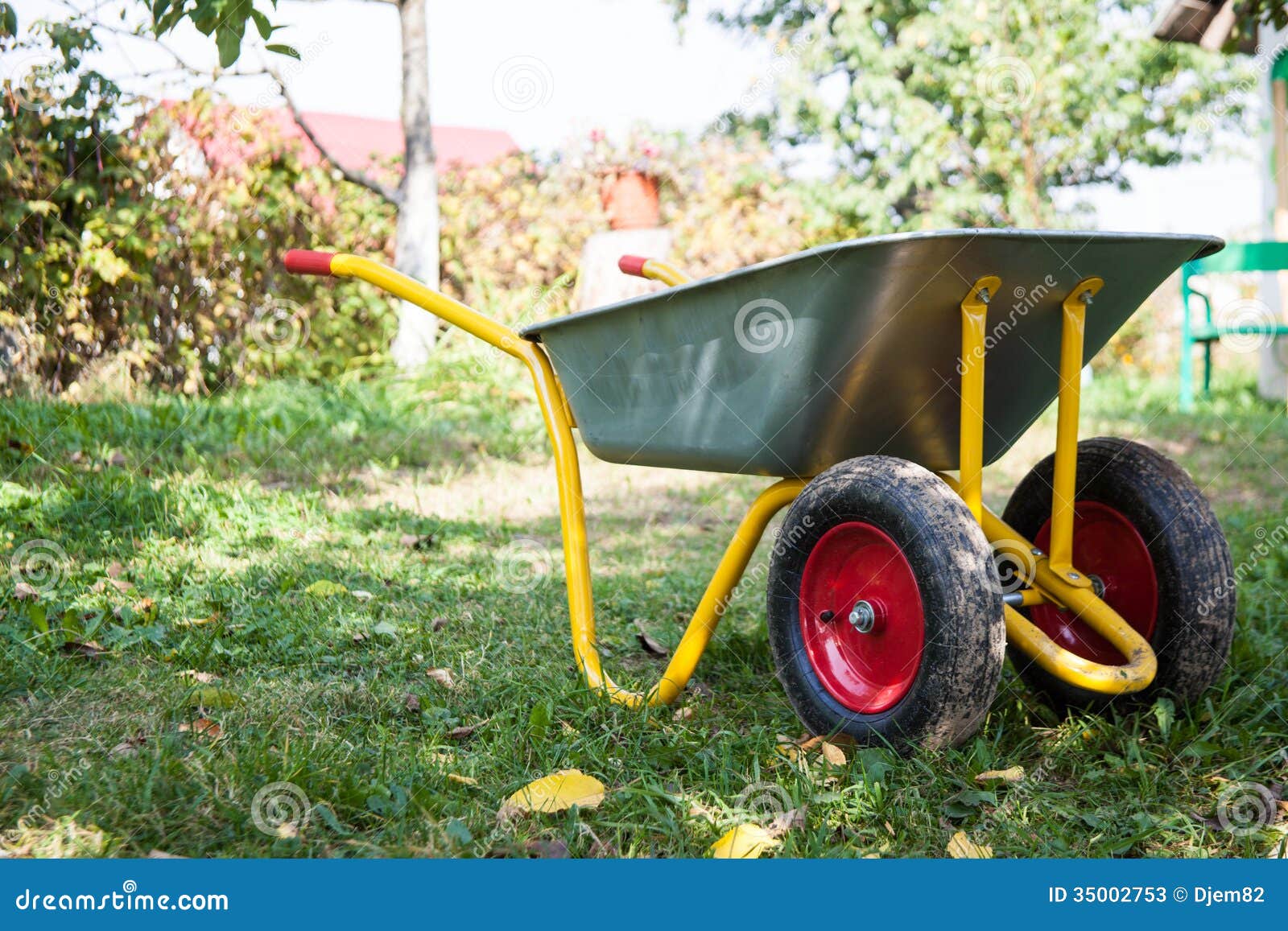 Wheelbarrow outdoor stock image. Image of carriage, barrow - 35002753