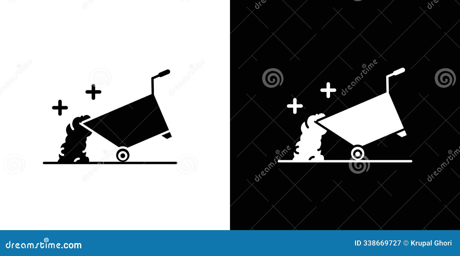 Wheelbarrow Unloading Icon Logo Sign Vector Outline | CartoonDealer.com ...