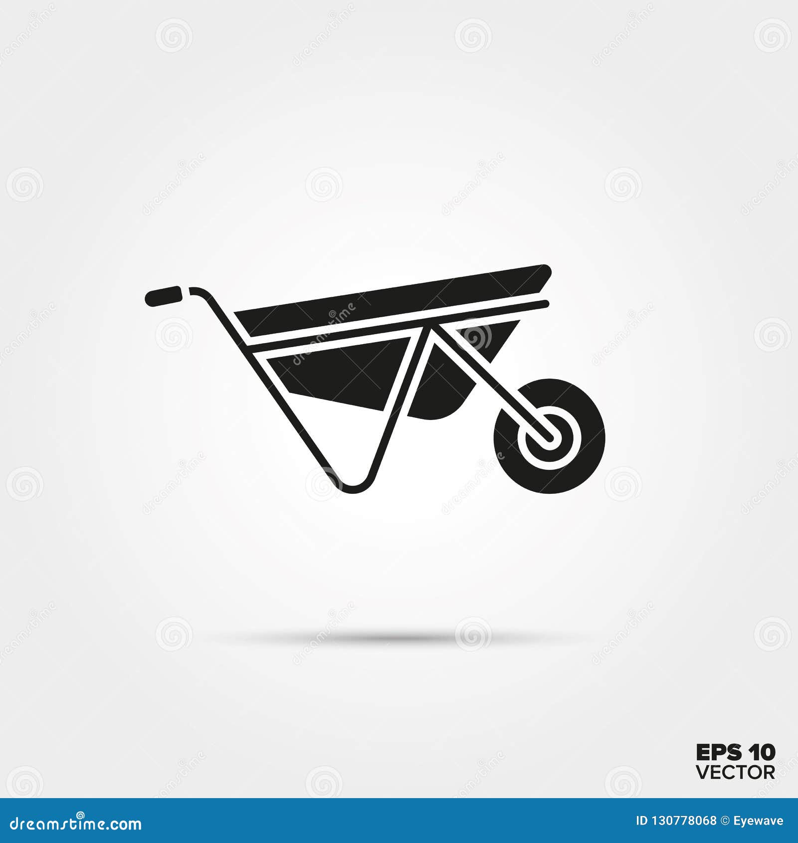Wheelbarrow vector icon stock vector. Illustration of design - 130778068