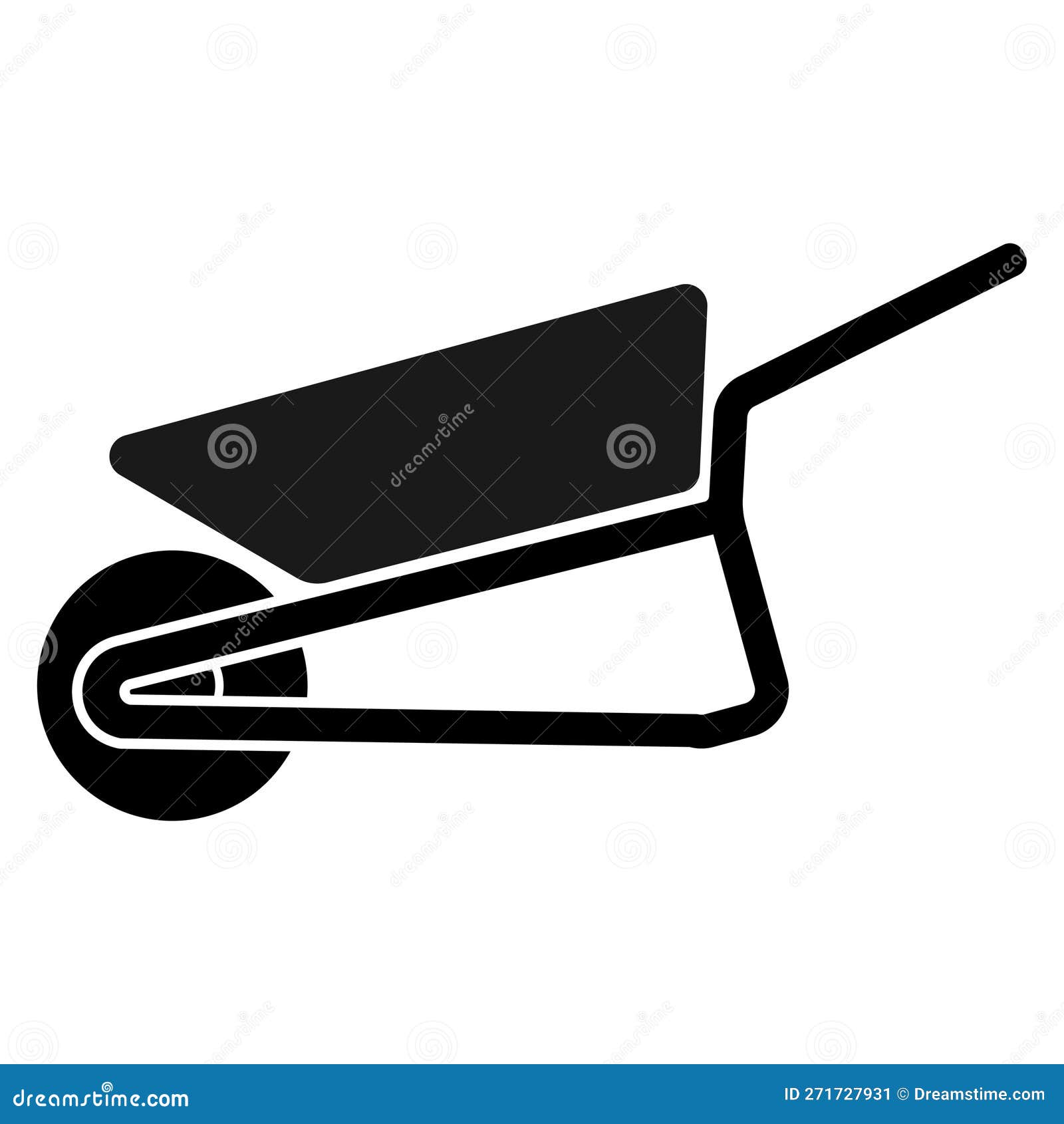 Wheelbarrow vector icon stock illustration. Illustration of flat ...