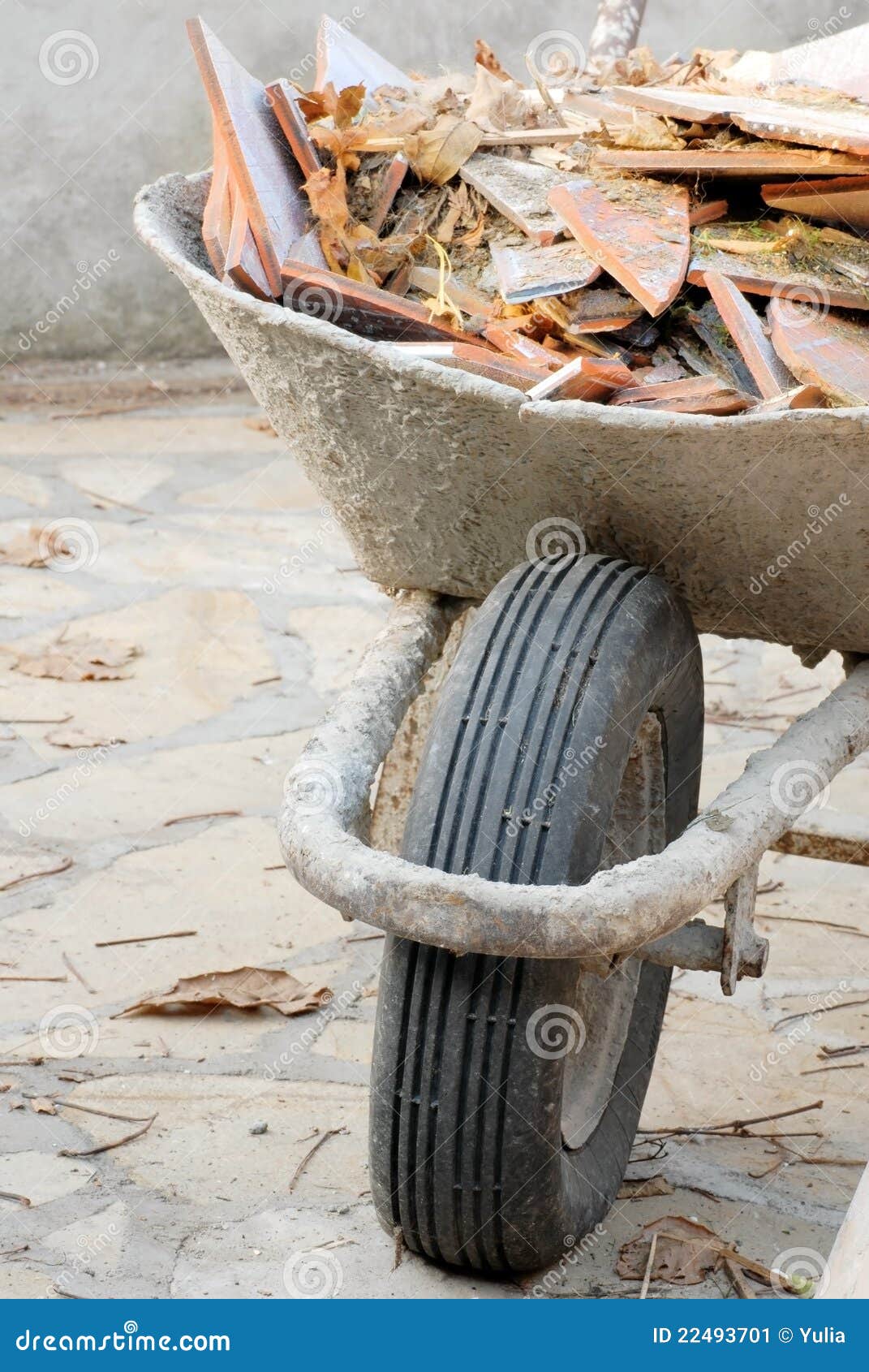 Wheelbarrow with waste stock image. Image of dirty, container - 22493701