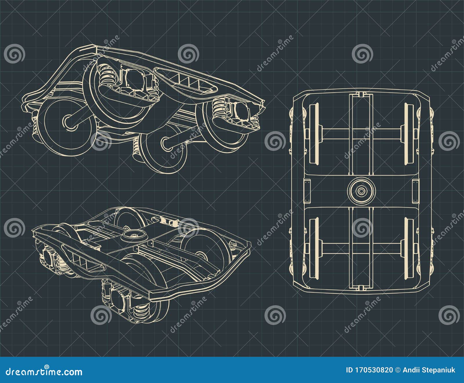 Wheelbase of a Train Car Drawings Stock Vector - Illustration of cargo ...