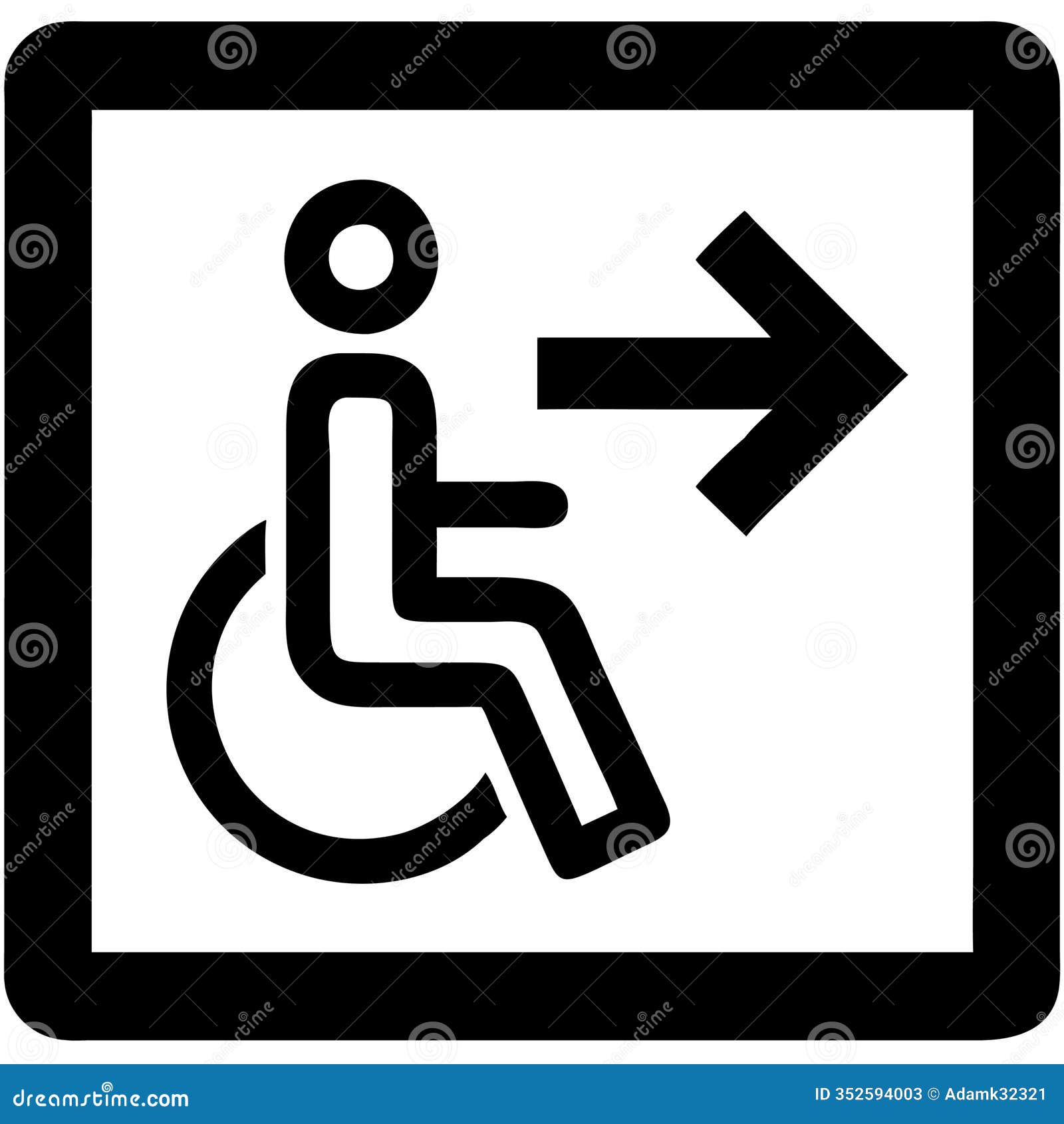 Wheelchair Accessible Exit Symbol Handicap Access Vector Illustration ...